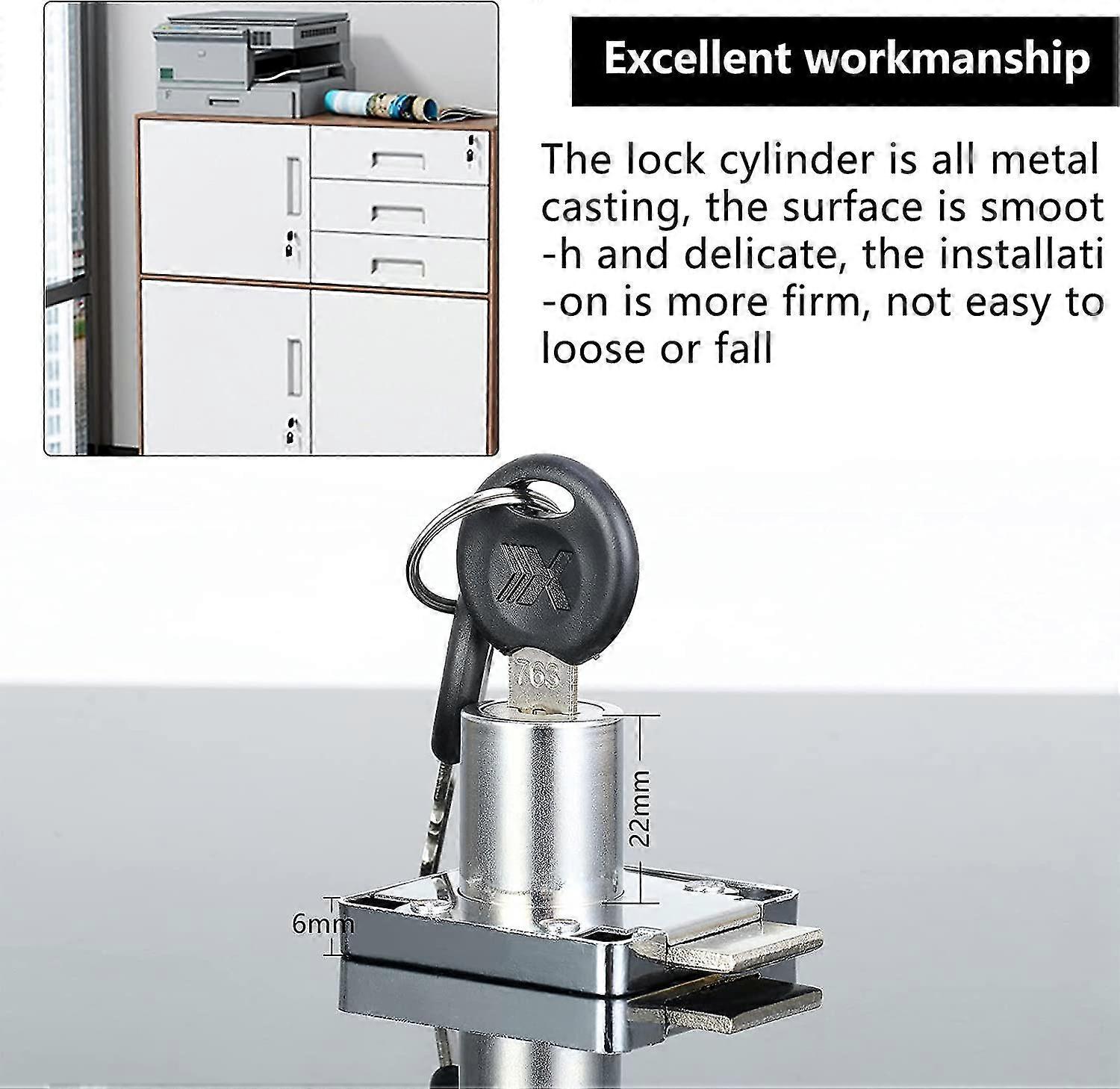 4 Pieces Desk Drawer Lock Cylinder Cabinet Lock With Keys Zinc Alloy ...