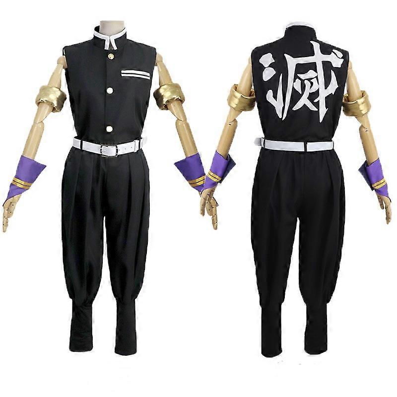 Anime Demon Slayers Season 2 Uzui Tengen Cosplay Costume Black Uniform ...