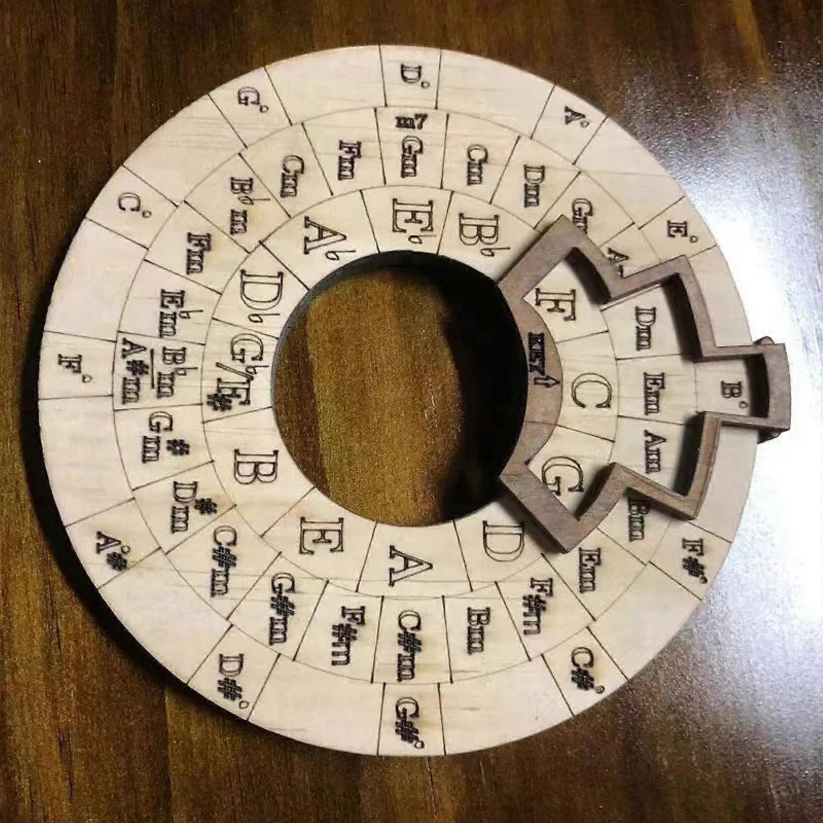 Wooden Melody Tool, Round Circle of Fifths Wheel Melody Chord Tool ...