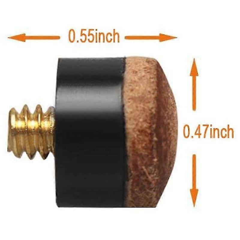 12 Sets 12mm Billiard Pool Cue Tips Brass Screw Replacement Tips With ...