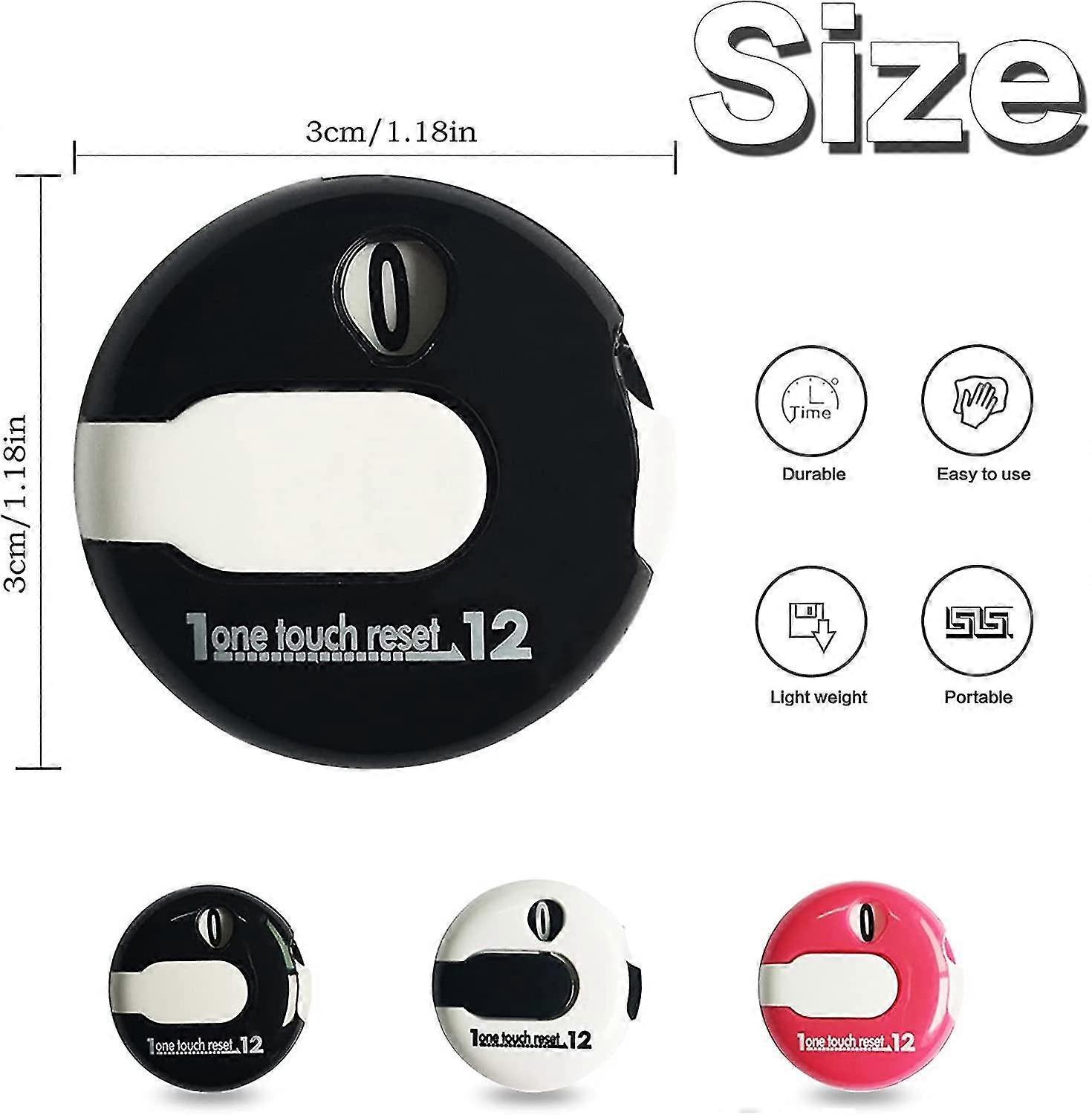 Golf Score Counter Clicker Mini One Touch Reset Value 1/2 Pack Black ...