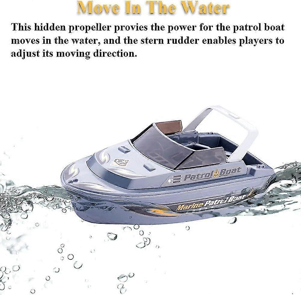 Speedboat Water Toys Electric Patrol Boat Coast Guard Boat Toy Police ...