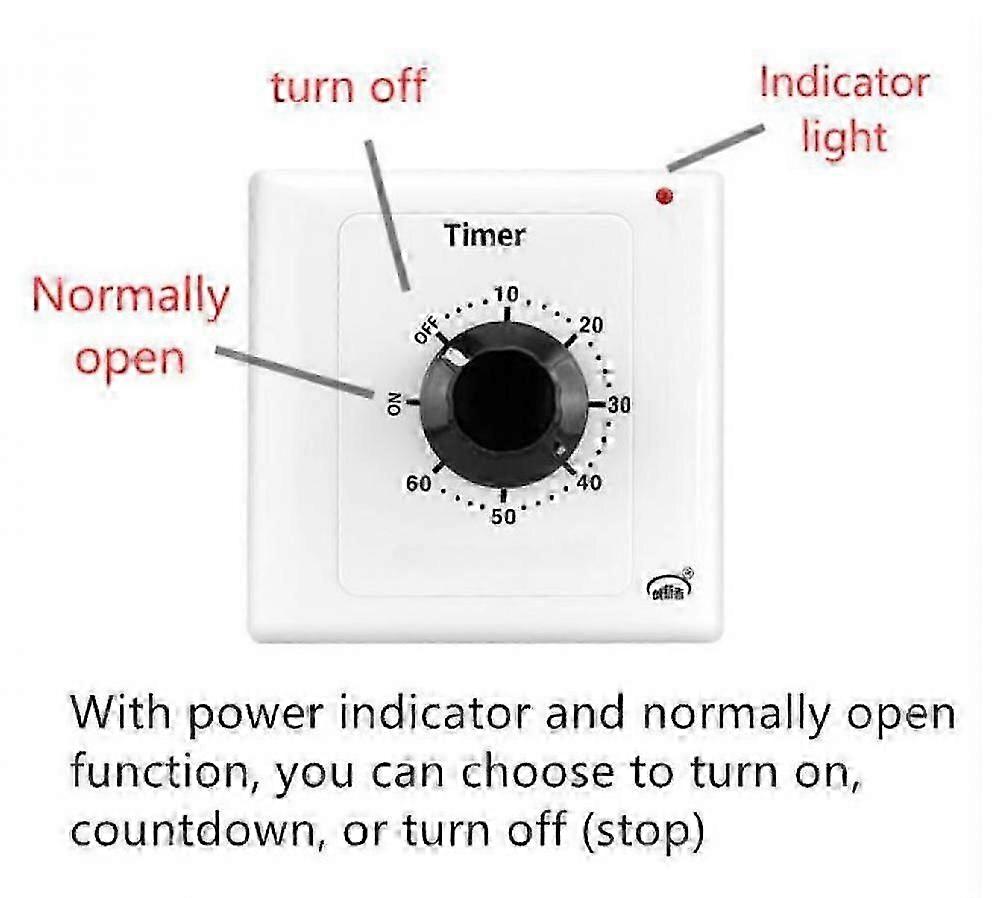 120 Min Timer Switch, AC 220V 15A Intelligent Mechanical Countdown ...