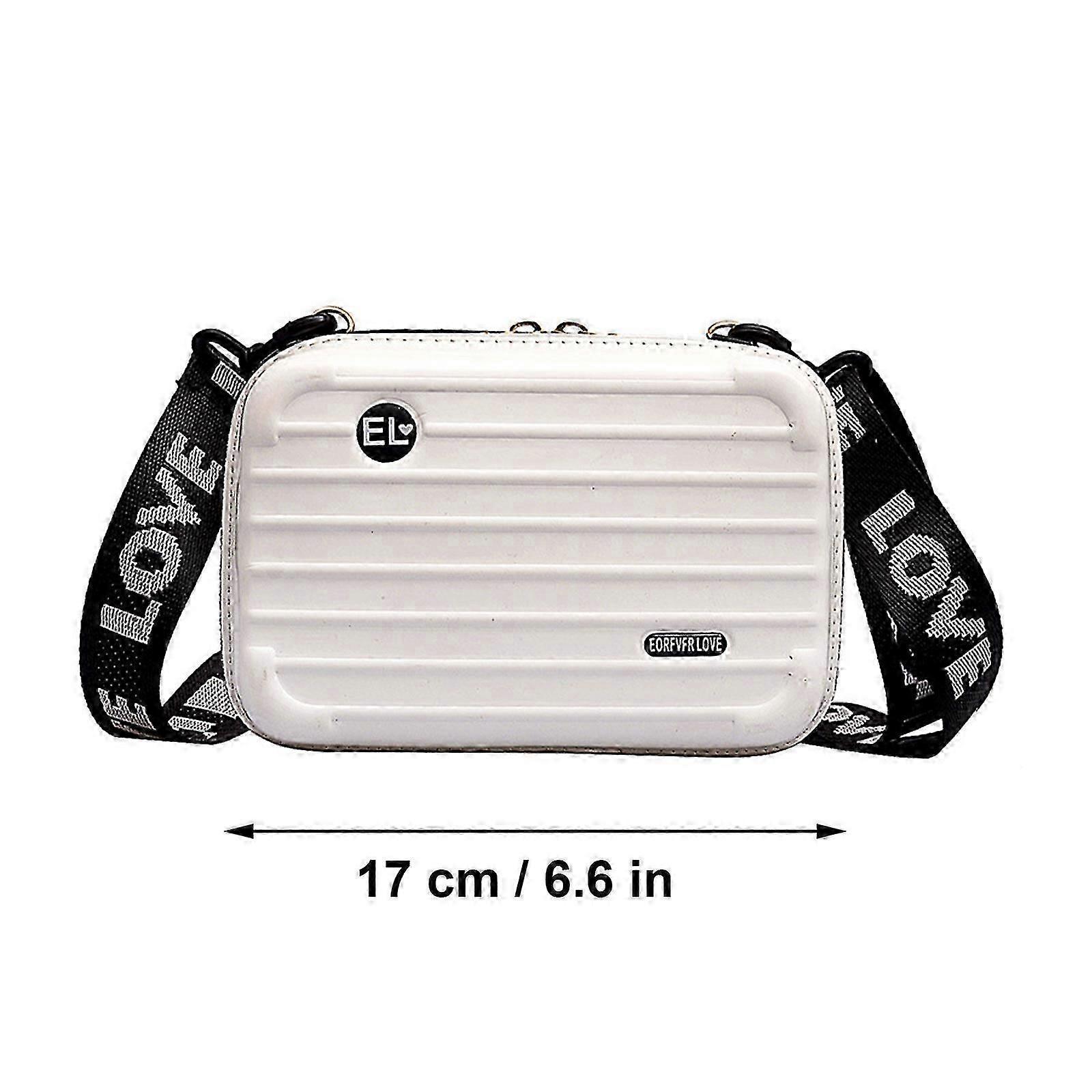Women's Hard Shell Cosmetic Bag Mini Suitcase Shape Crossbody Bag ...