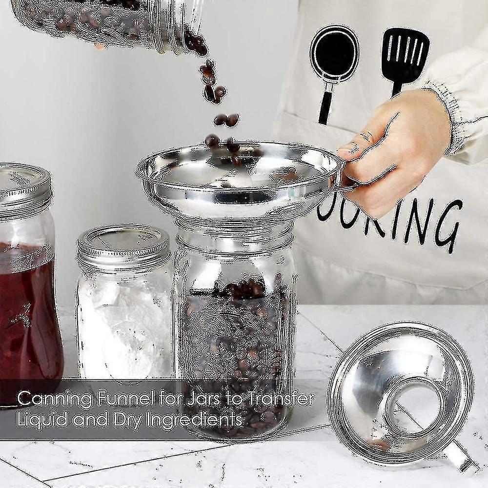Funnel, 2 Pack Less Steel Funnel Kit Funnel Mason Jar Funnel | Fruugo UK