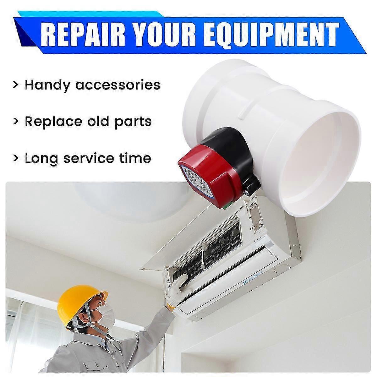 220VAC 110mm Plastic Motorized Damper PVC Check Valve Air Duct Volume ...