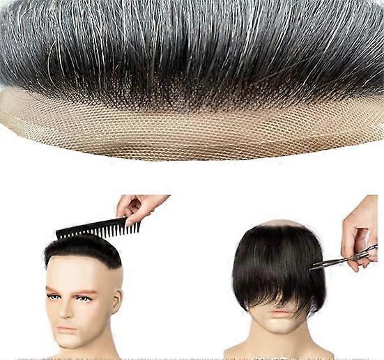 PU Skin Toupee For Men 10x8" Human Hair Replacement System 0.04mm Thin ...