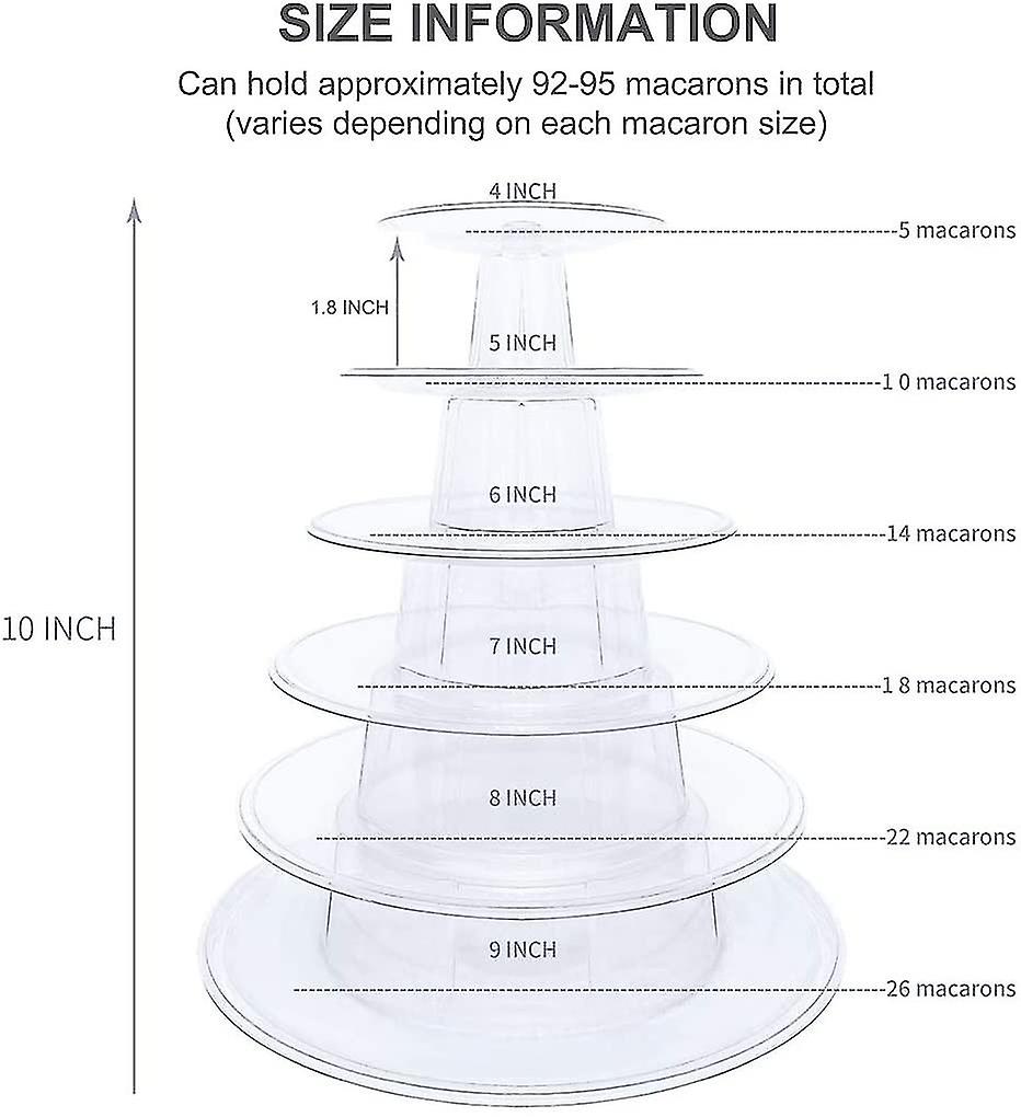 Macaron Tower Stand, 6 Tier Round Macaroon Holder Stand Multifunction ...