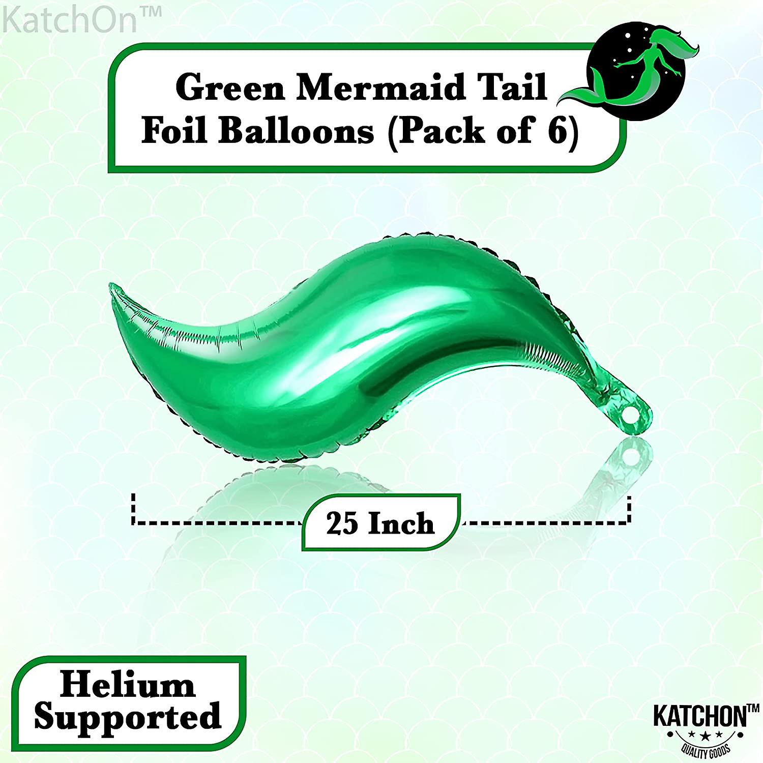Grand ballon à queue de sirène verte de 25 pouces - 6 pièces | Ballons ...
