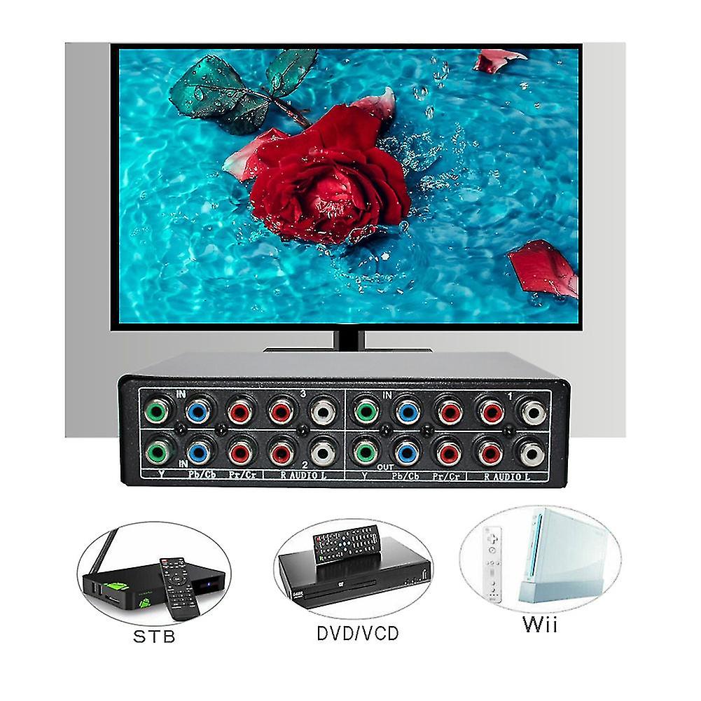 Rgb Component Switch Selector 5 Rca 3-way Ypbpr Cable Component Switch ...