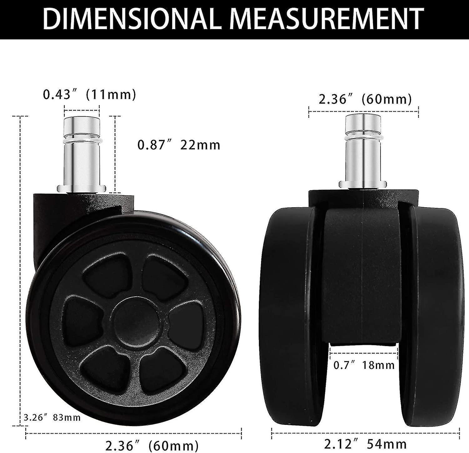 Gaming Chair Casters, Replaceable Replacement Wheels With Anti-fall ...