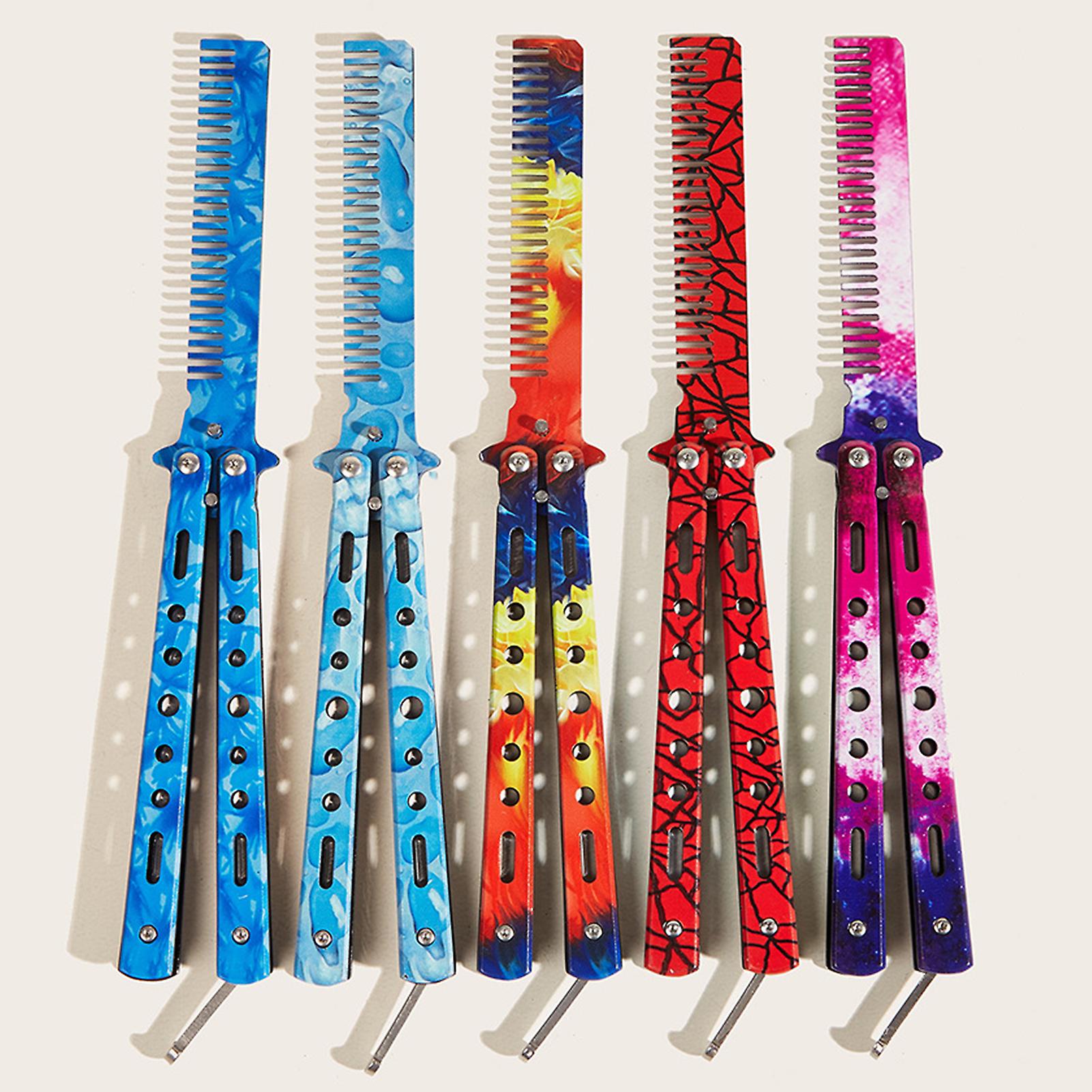 Hair Comb Butterfly Shape Ergonomics Handle Professional Colorful ...