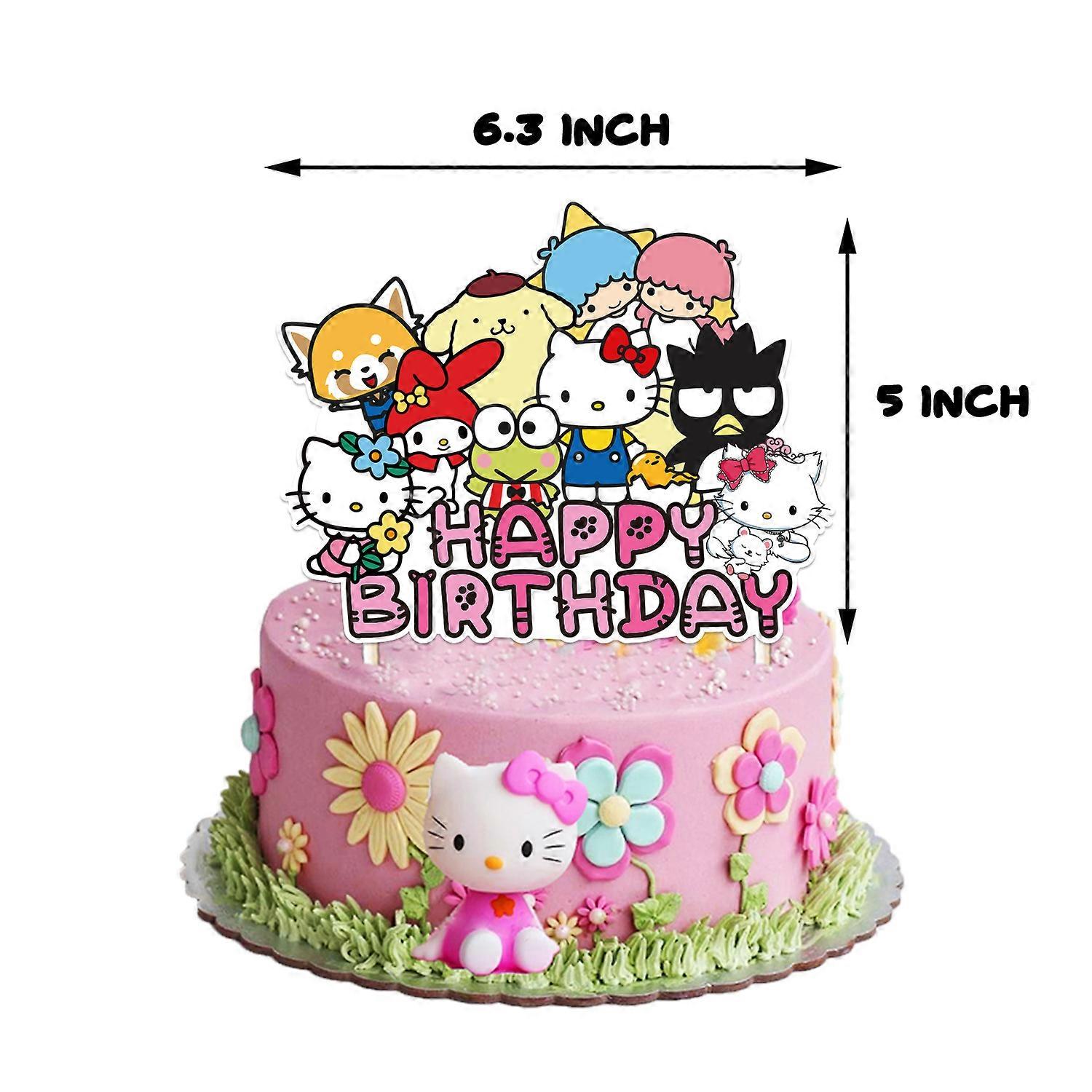 Hello Kitty cat theme birthday party decoration Hello Kitty pull flag ...