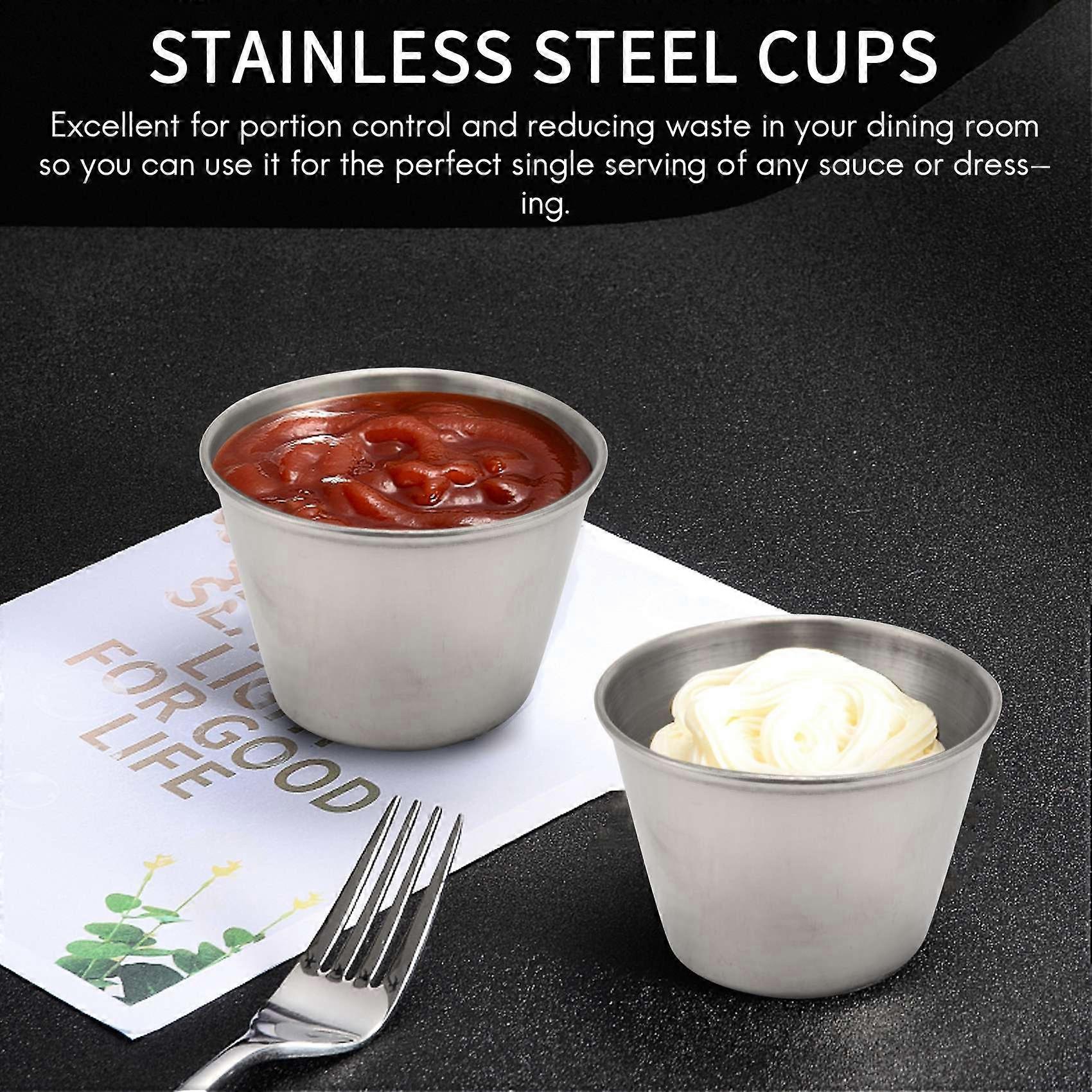 20 Pack Stainless Steel Sauce Cups,Dipping Sauce Cup,Individual ...