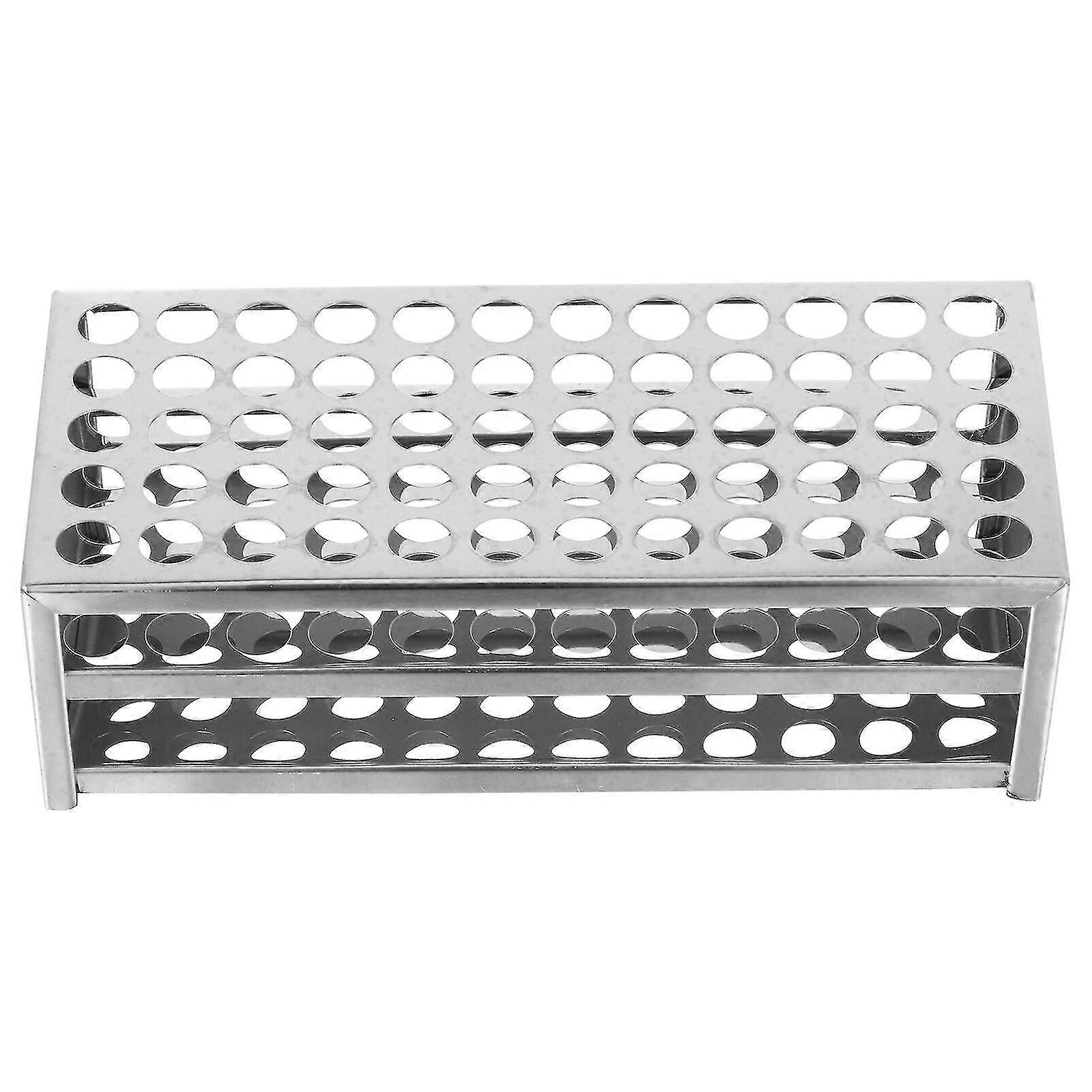 1PC Laboratory Test Tube Stand Metal Test Tube Rack (Silver 13.5MM 60 ...