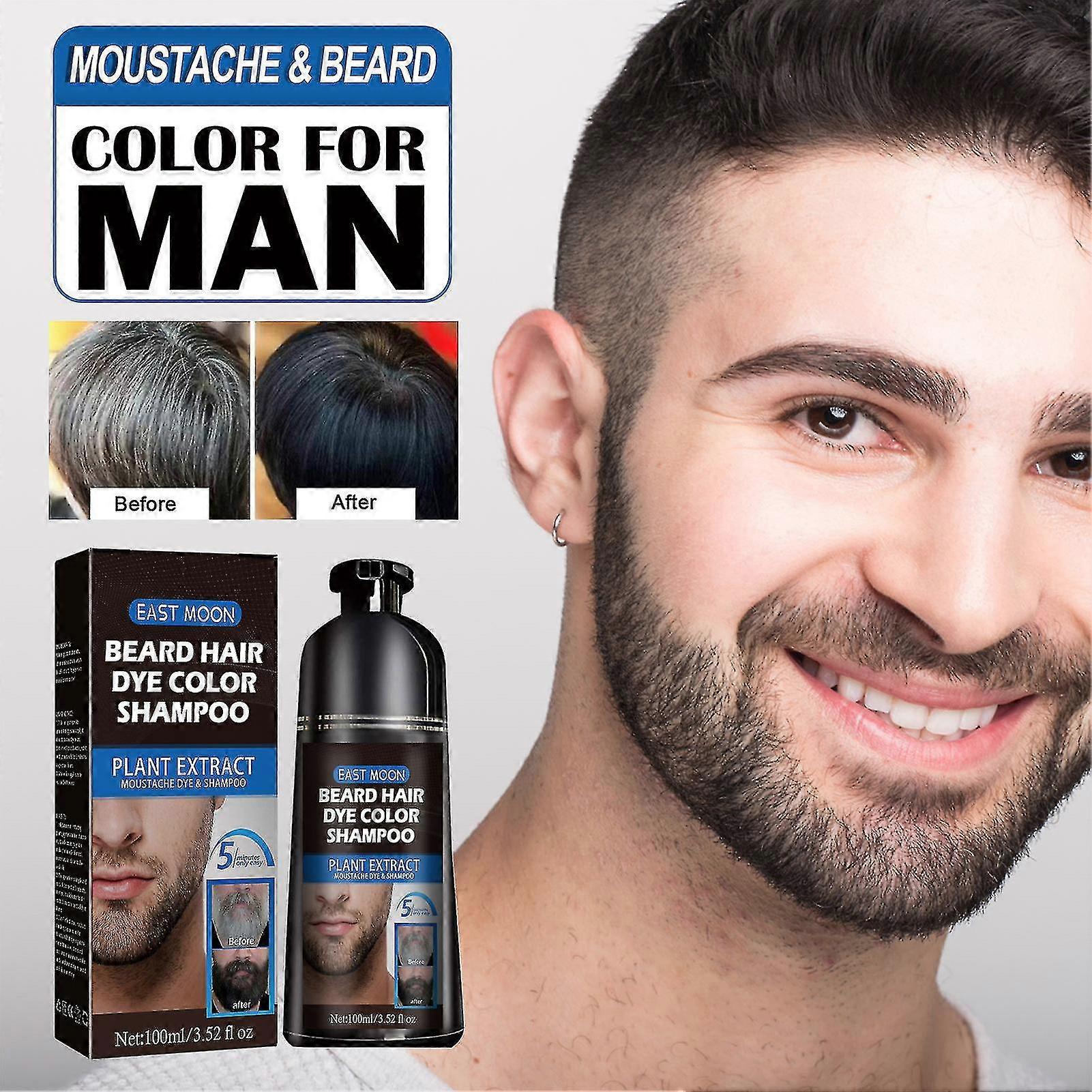 Men Mustache Beard Coloring Natural Look Semi Permanent Beard ...