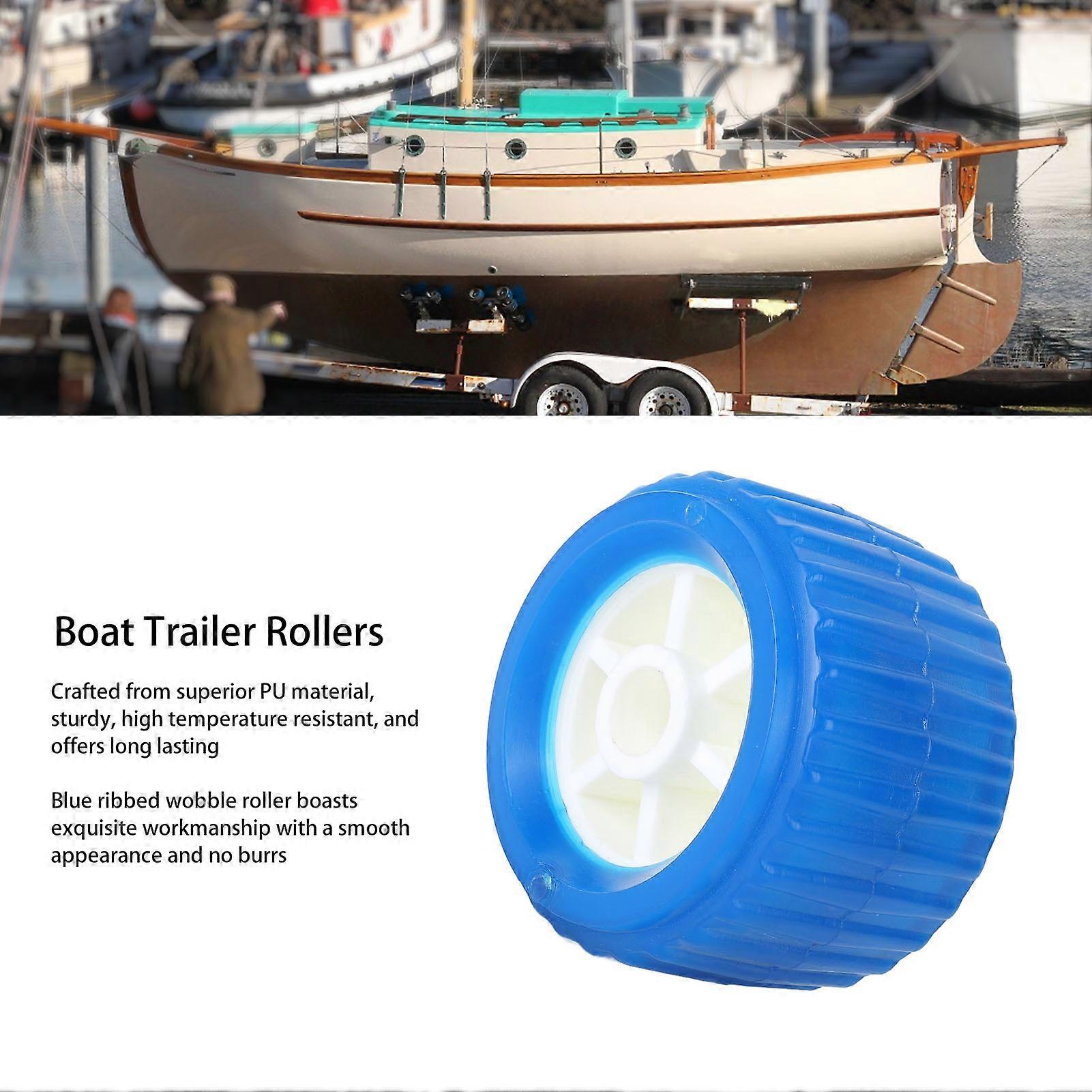 Boat Trailer Rollers PU Ribbed Wobble Roller Wear Proof Marine Rib Roller High Temp Resistant ...