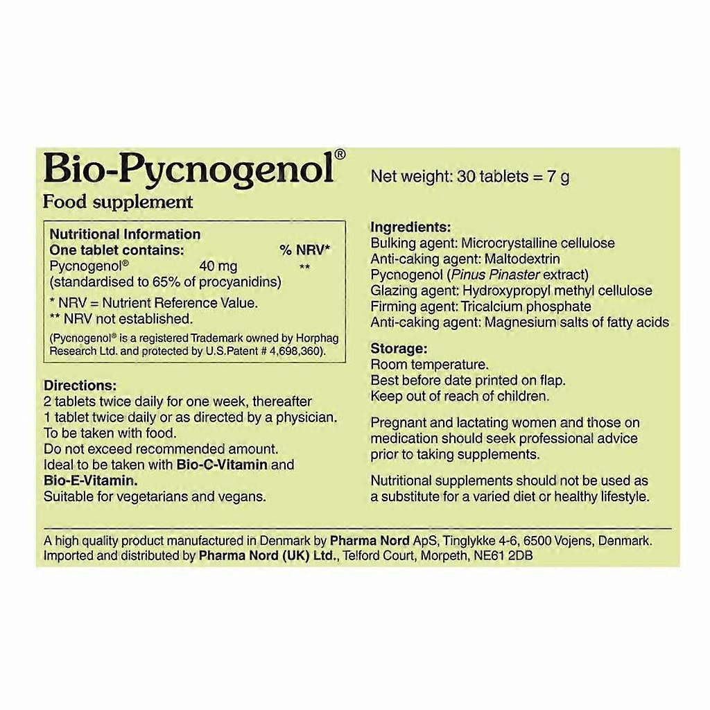 Pharma Nord Bio-Pycnogenol 40mg Välilehdet 30 | Fruugo FI