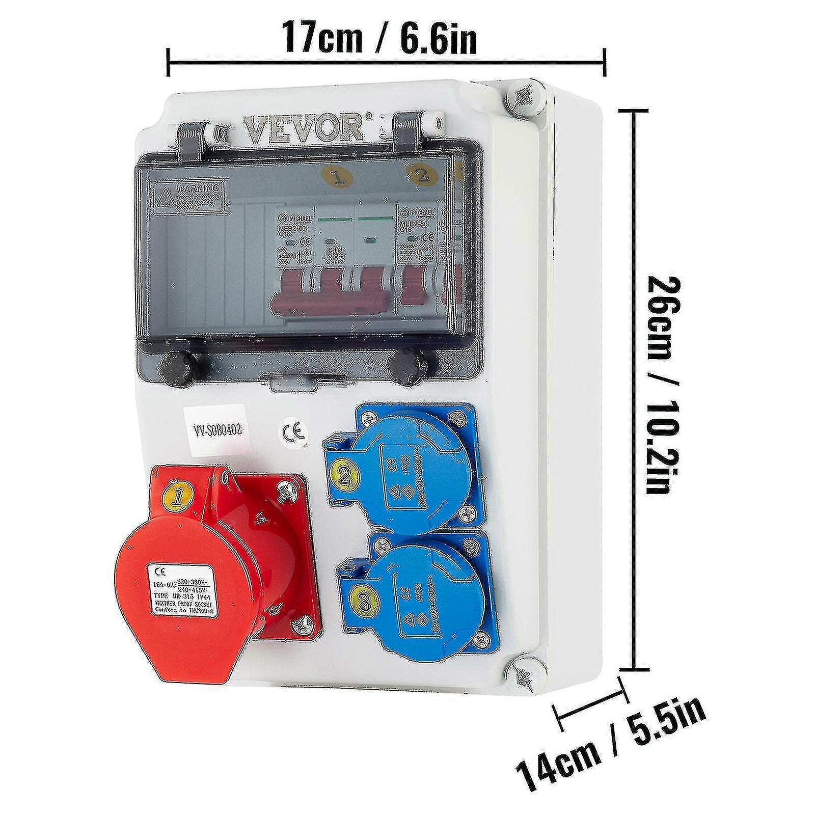 Wall Power Distributor, Abs Plastic, Distribution Board With 2 X Schuko ...