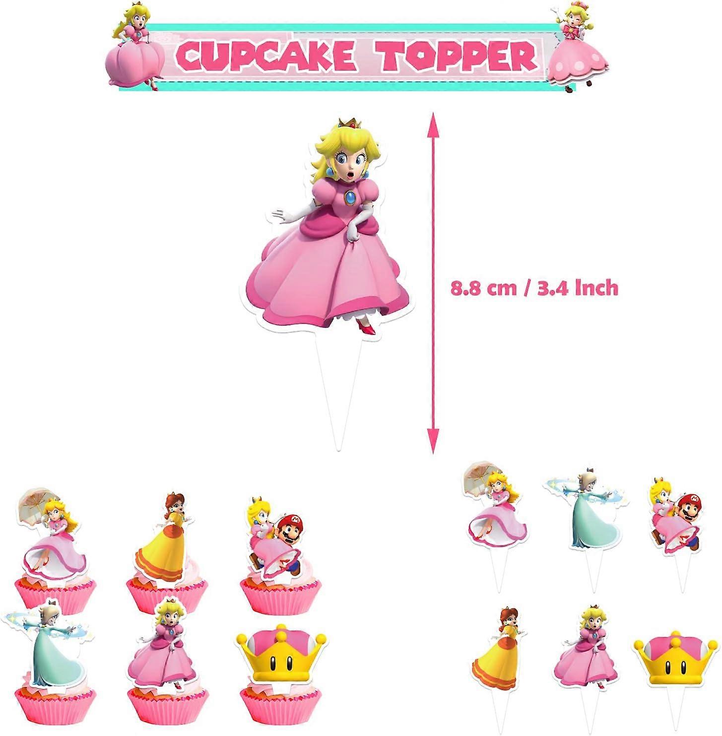 Princess Peach Birthday Party Supplies,Birthday Banner - Cake&Cupcake ...