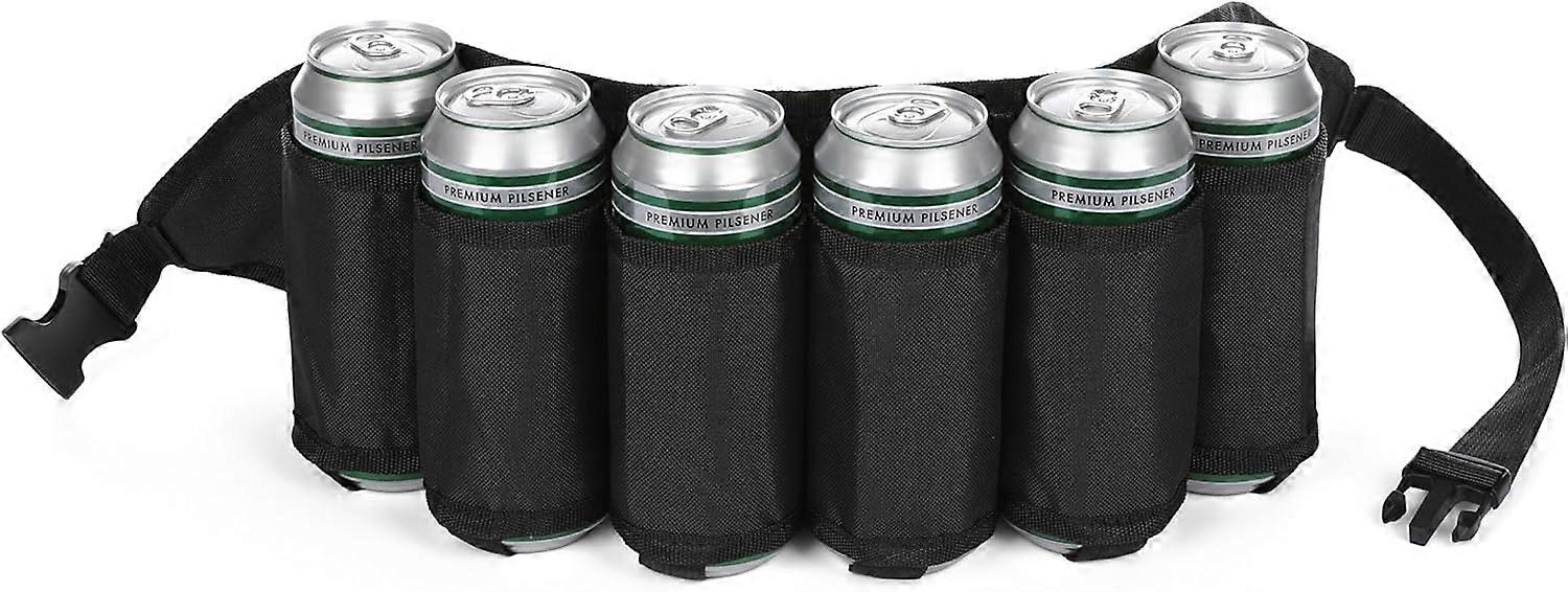 Beer Belt Beer Holster for 6 Beer Bottles or Cans - Adjustable Beer ...