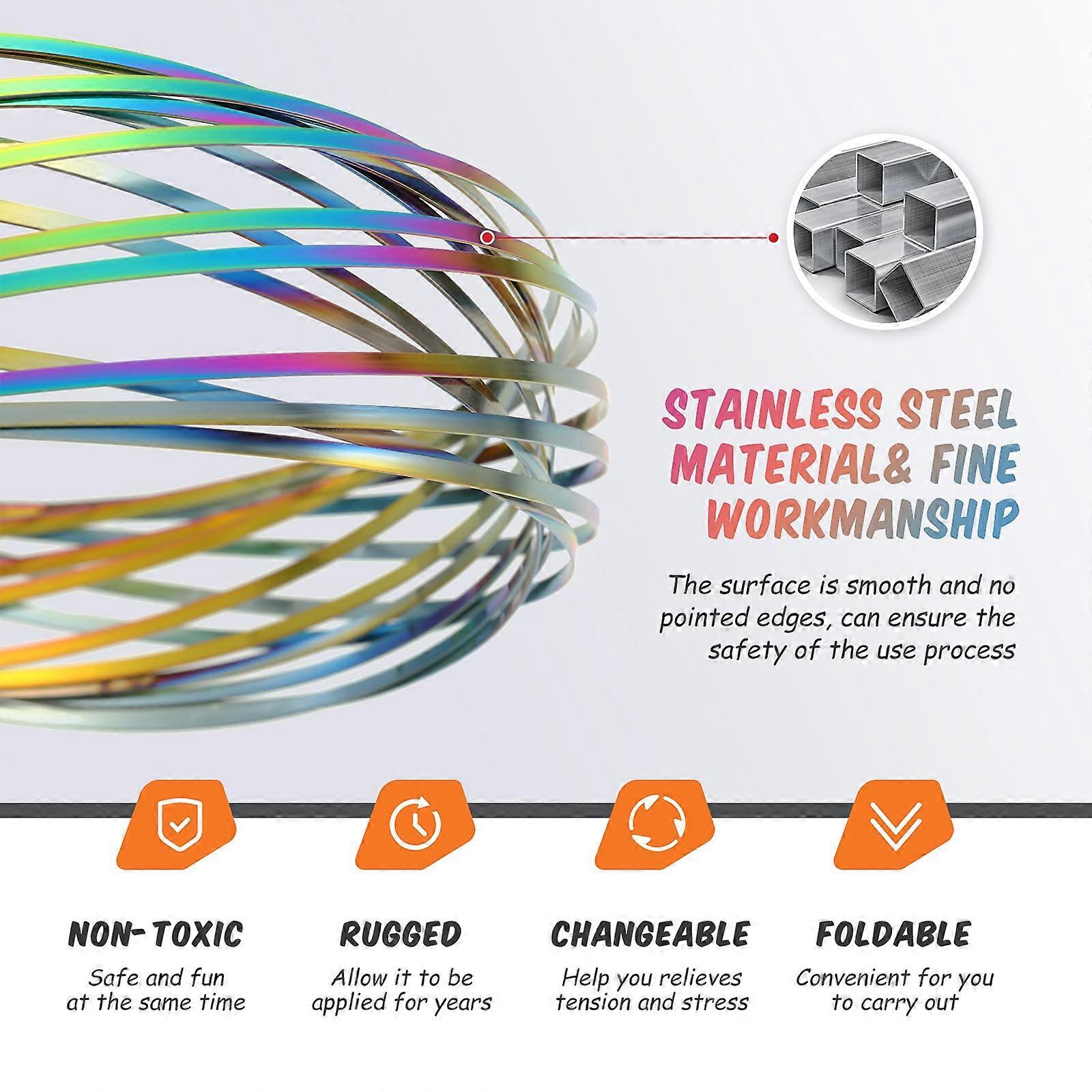 Flow Rings Toys 3D Arm Spring Magic Flow Ring Stainless Steel Multi ...