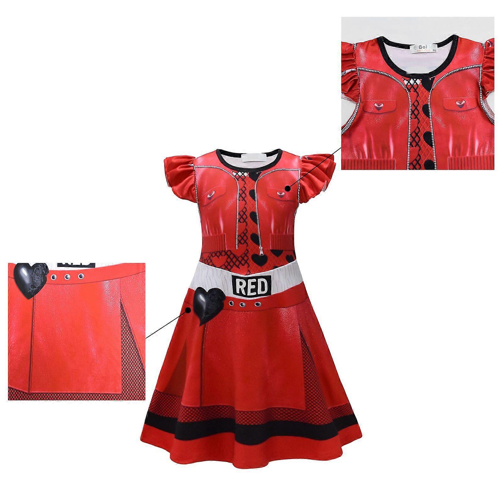 Descendants 4 The Rise of Red Cosplay Dress Red Costume Girls Red Dress ...