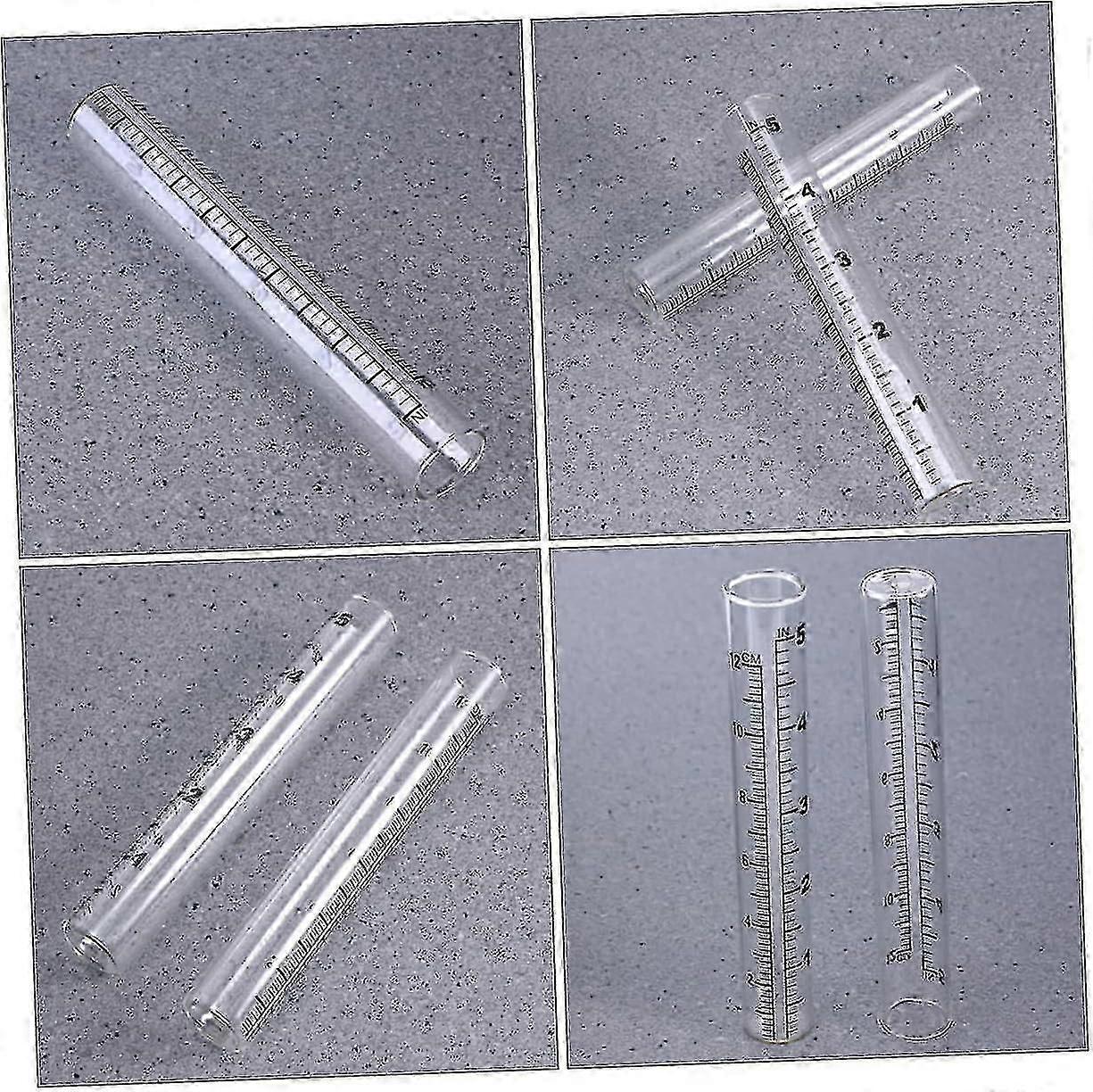 Offsch 4pcs Glass Rain Gauge Digital Measuring Cup Glass Test Tubes ...