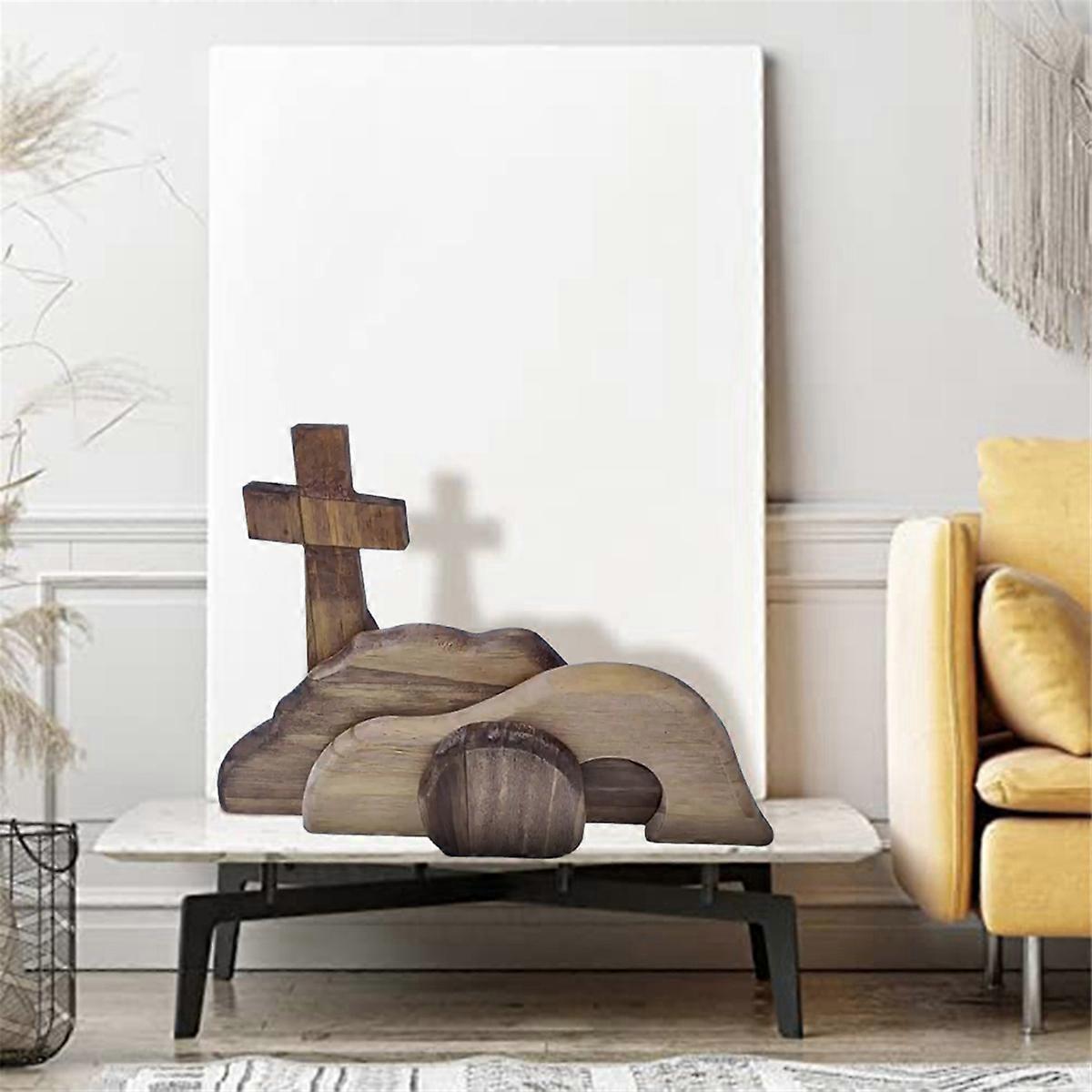 The Empty Tomb Easter Scene and Cross, Wooden Easter Tomb Scene ...