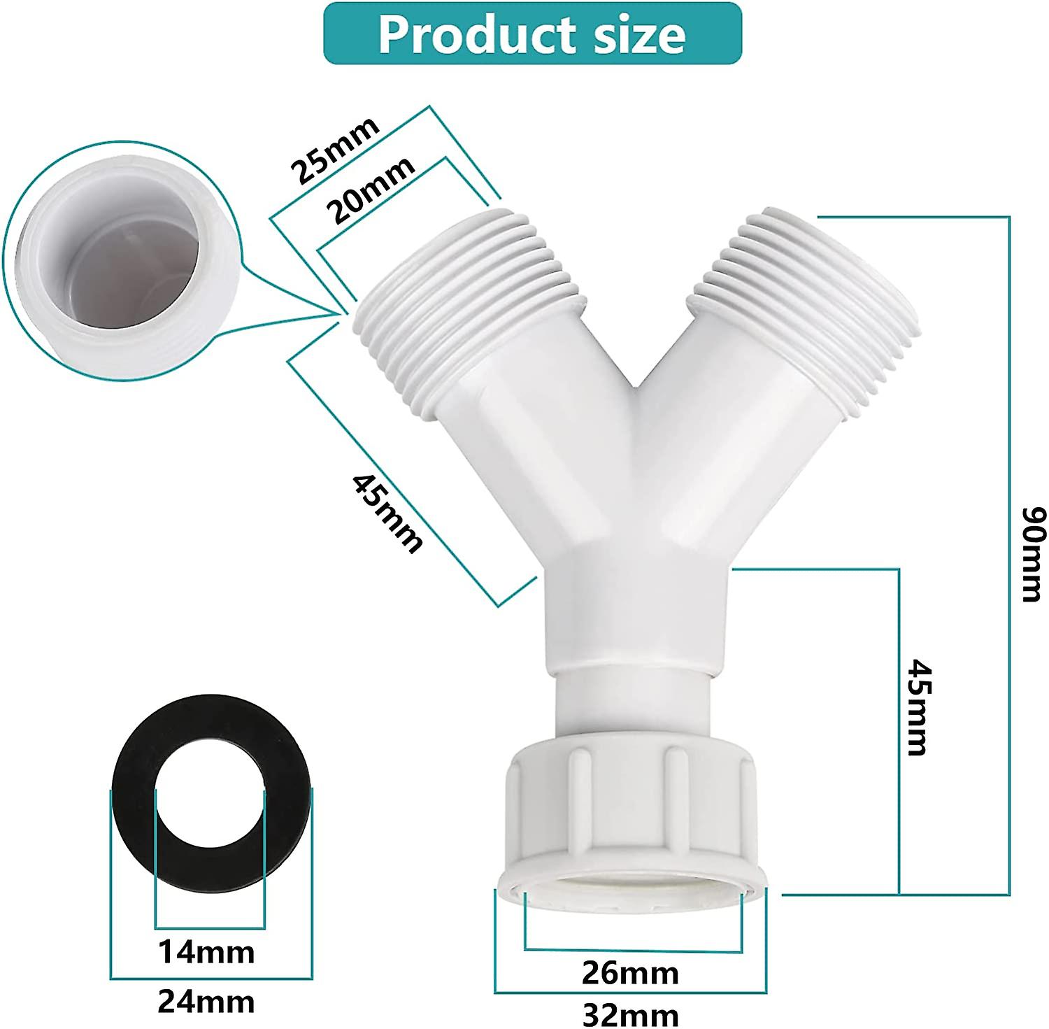 Washing Machine Y Piece, Plastic 3/4 Hose Connector, Appliance Inlet ...