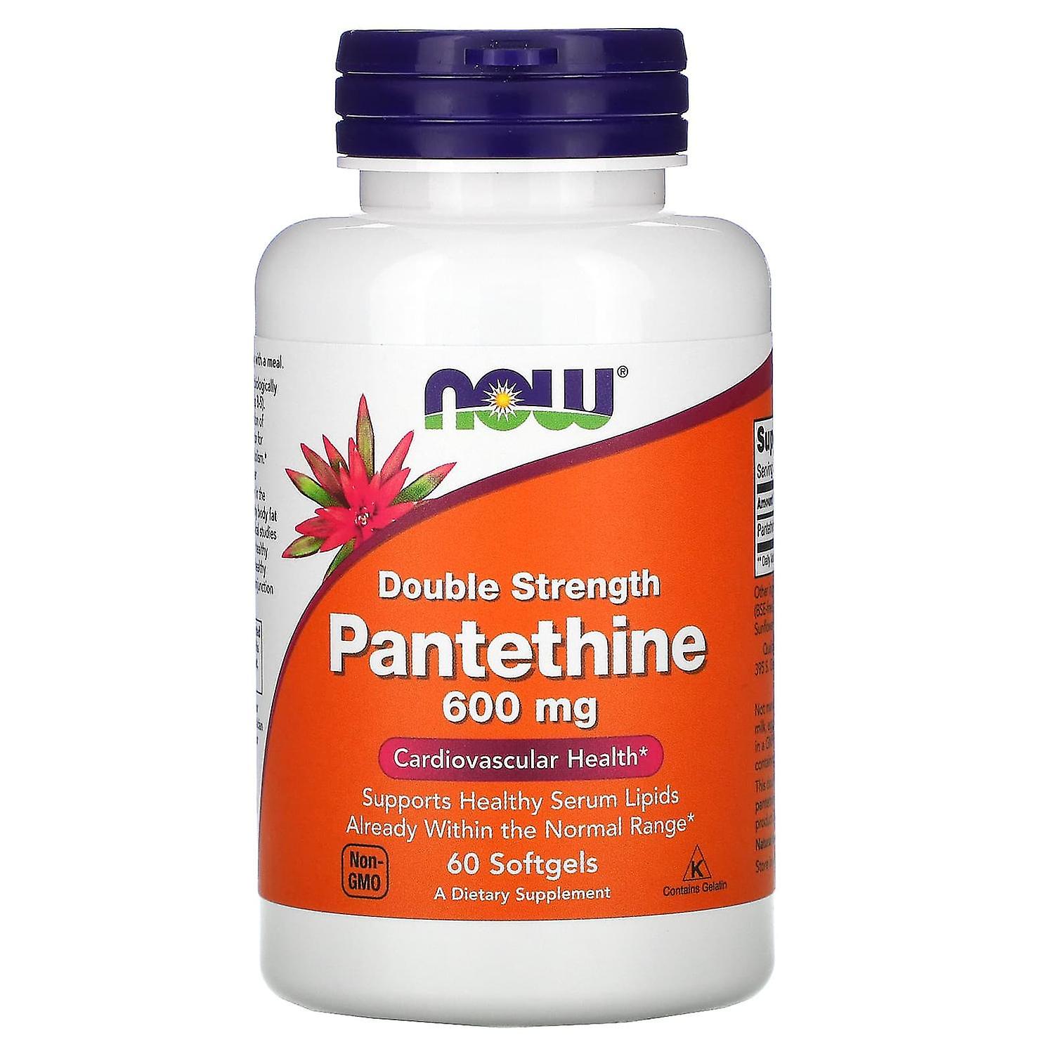 NOW Foods, Pantethine, Double Strength, 600 mg, 60 Softgels | Fruugo UK