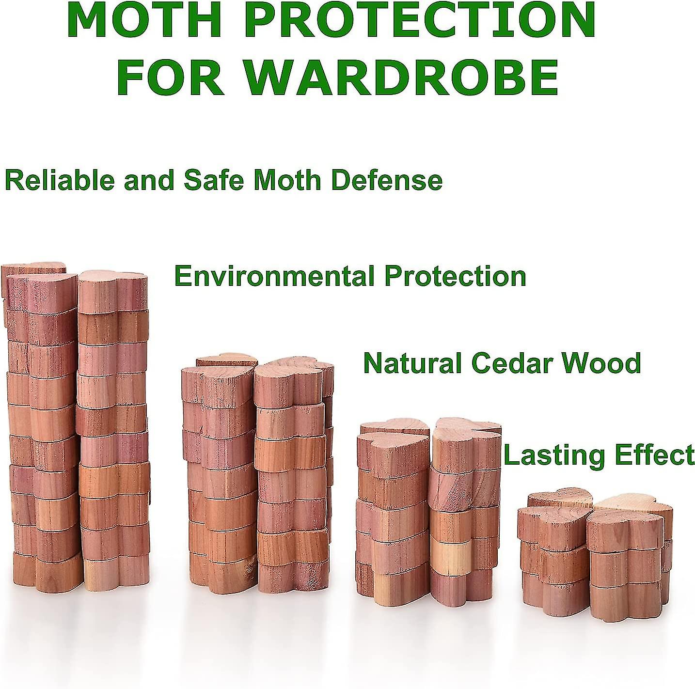 50 Pack Cedar Wood Moth Repellent Textile Moth Repellent Cedar Wood ...