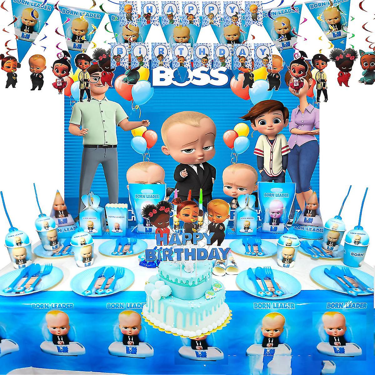 Boss Theme Birthday Party Disposable Tableware Decorations Banner ...