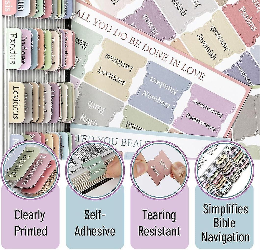Bible Tabs, 75 Tabs, Bible Tabs for Study Bible, Bible Index Tabs ...