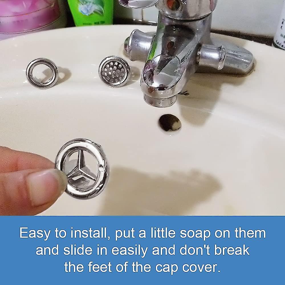 8 PCS Sink Overflow Ring Sink Hole Cap Vanity Basin Overflow Covers ...