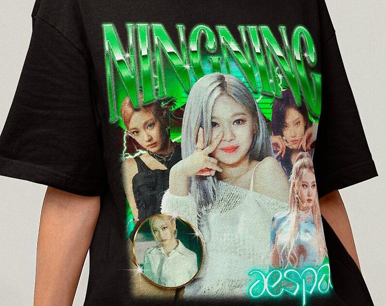 Aespa Ningning Retro 90s Bootleg Tee - Aespa Shirt - Kpop T-shirt ...