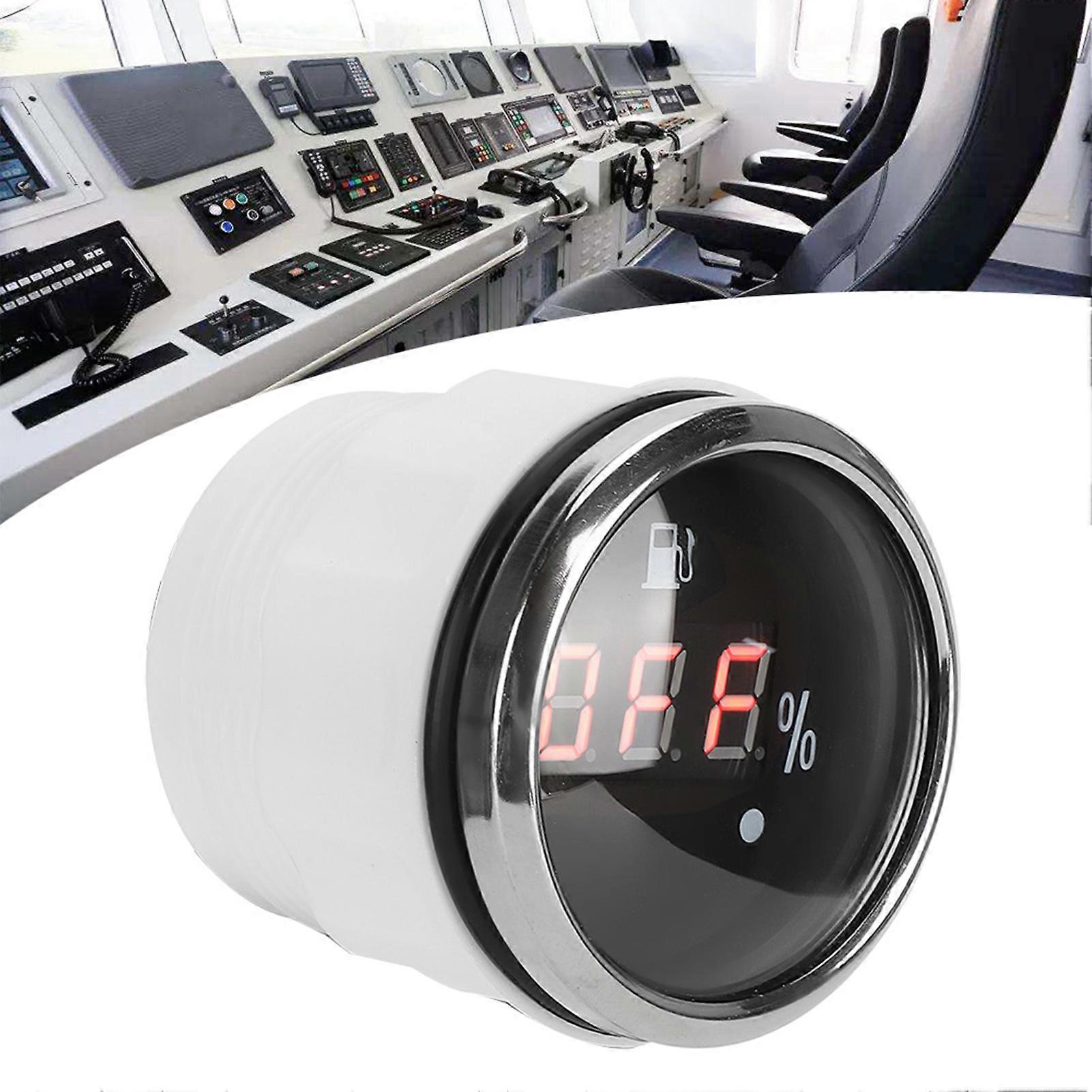 2in LED Digital Fuel Level Gauge with Smart Red Light Alarm for Marine ...