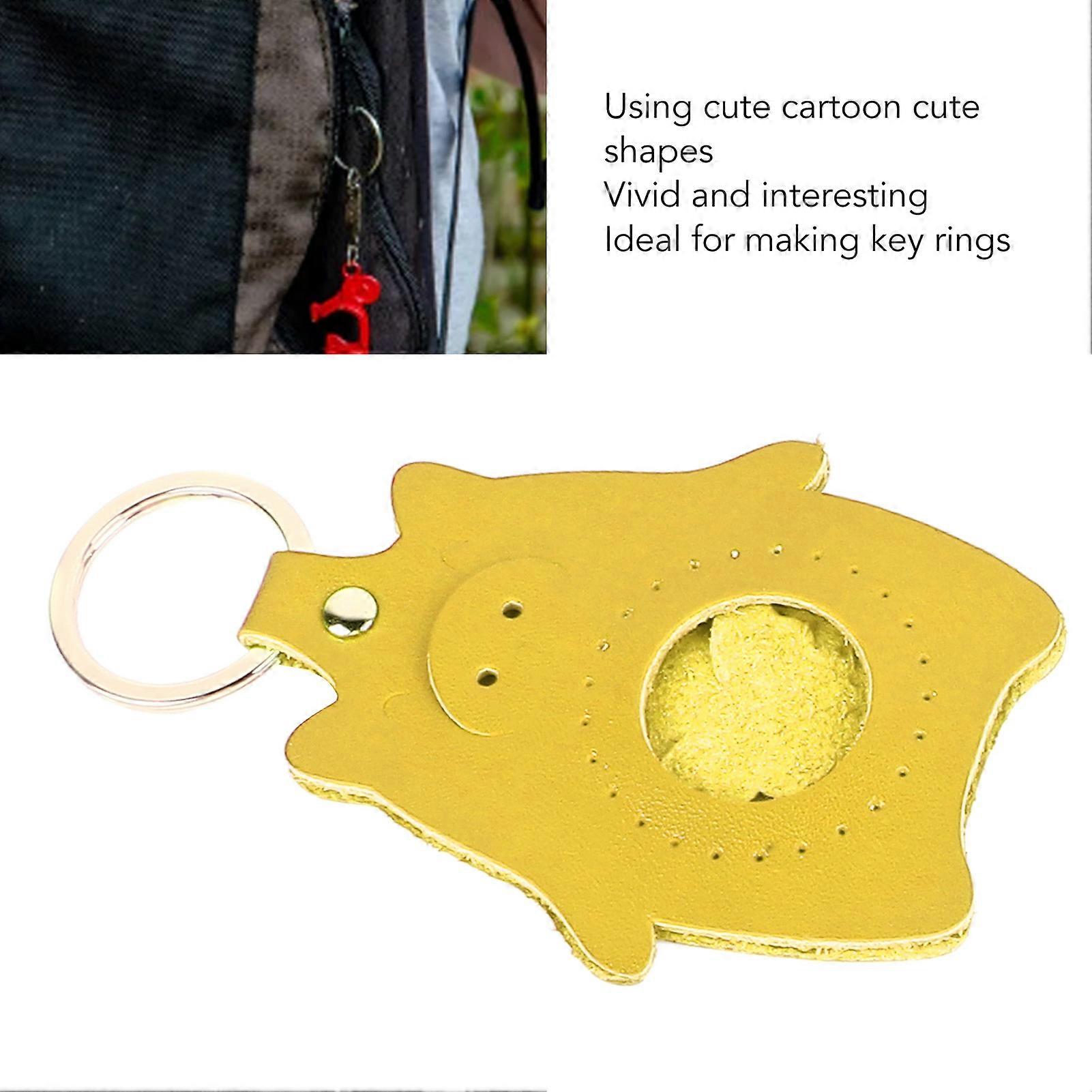 5 Sets Leather Key Fob Kit Cute Cartoon Piggy Shape Diy Leather Key ...