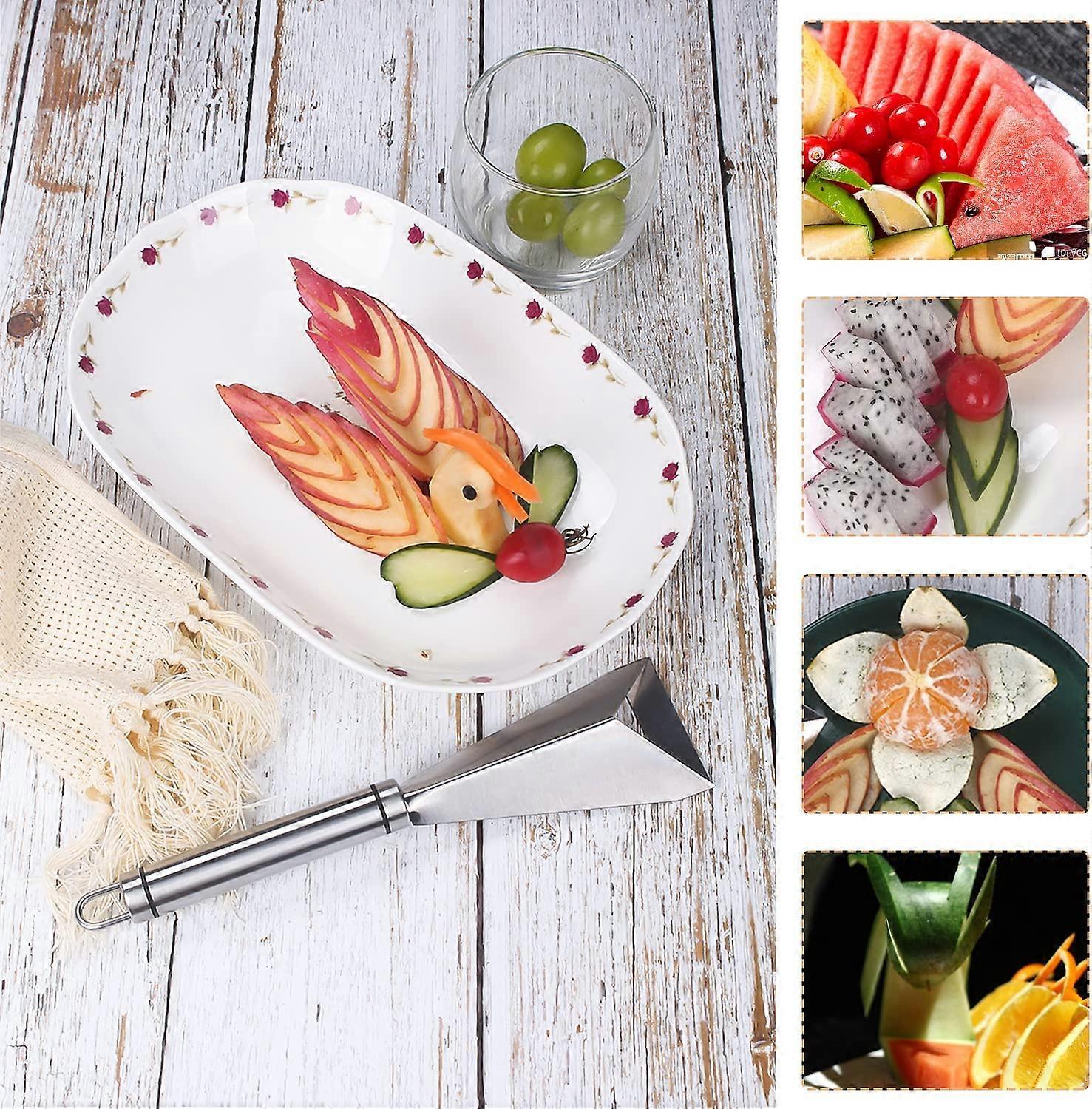 Stainless Steel Fruit Carving Knife Triangular Shape Fruit Vegetable ...