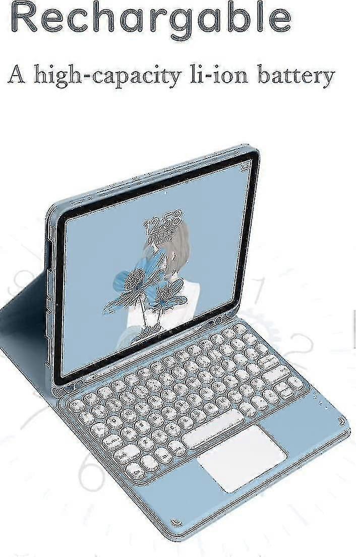 Ipad 10th Generation 2022 Keyboard Case With Touchpad Cute Round Key ...