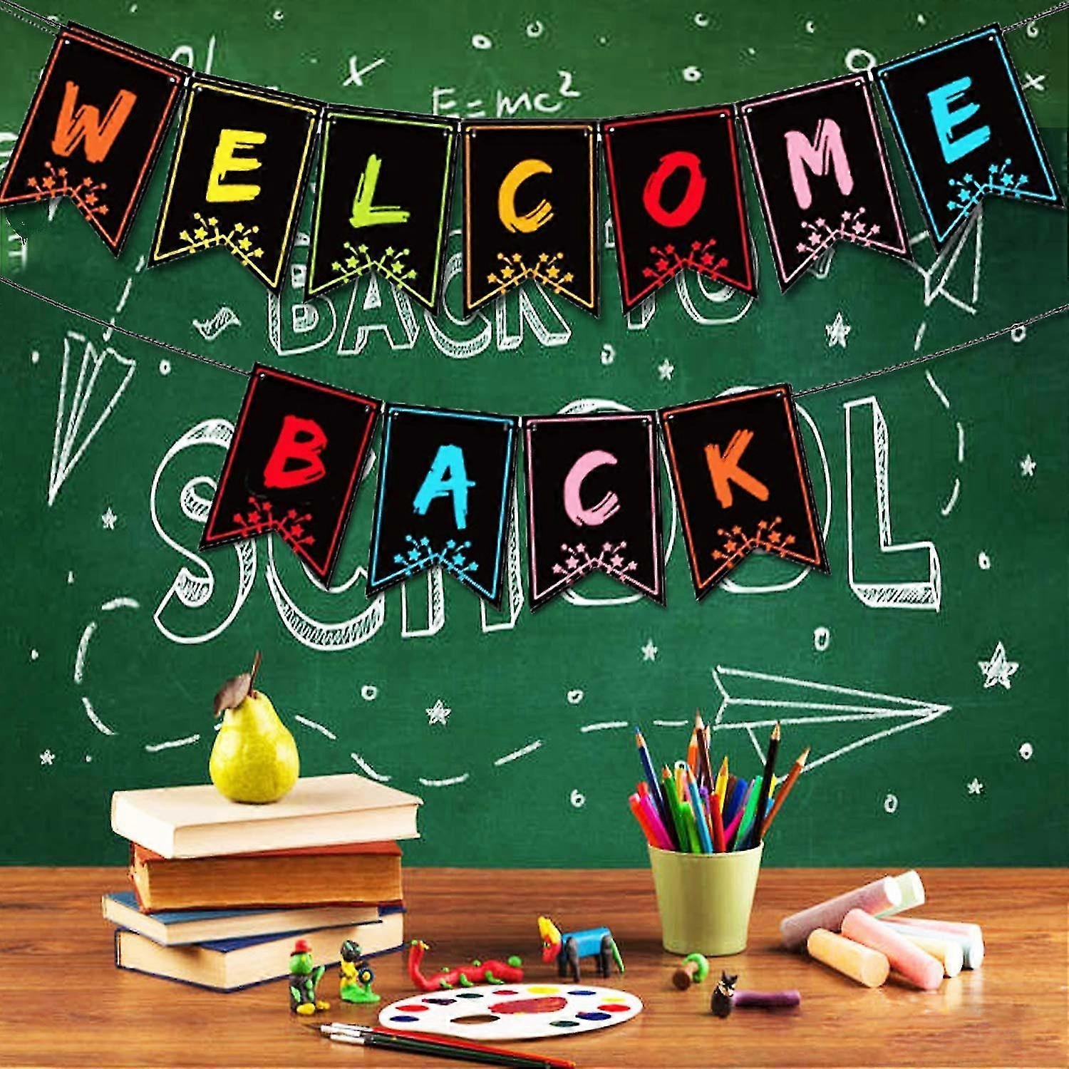 Welcome Back Banner For Classroom Decorations - Welcome Bulletin Board ...