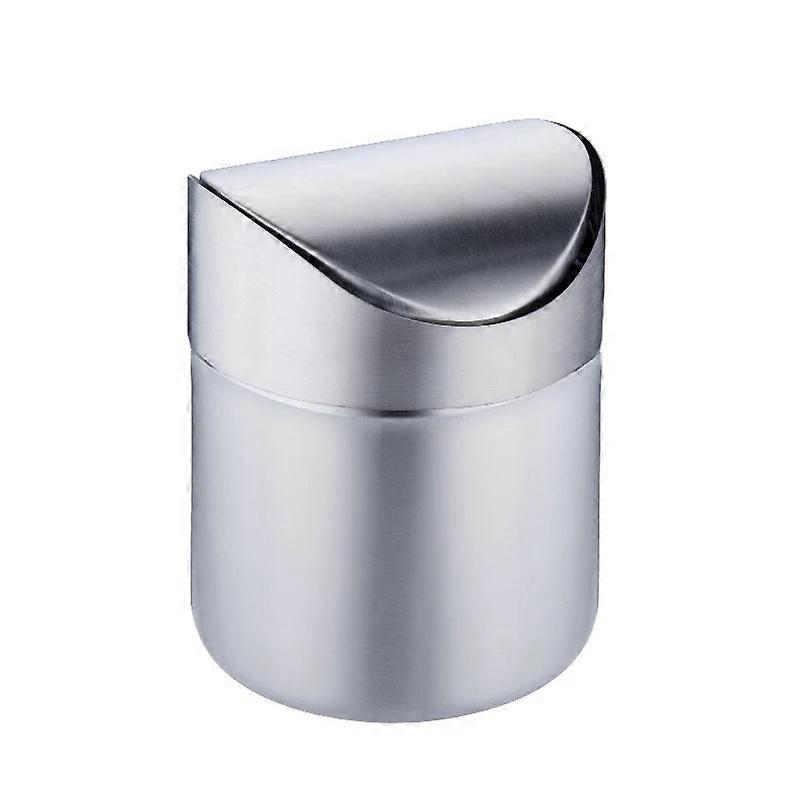 Stainless steel table bin with swing lid 12 cm diameter approx. 16 cm ...