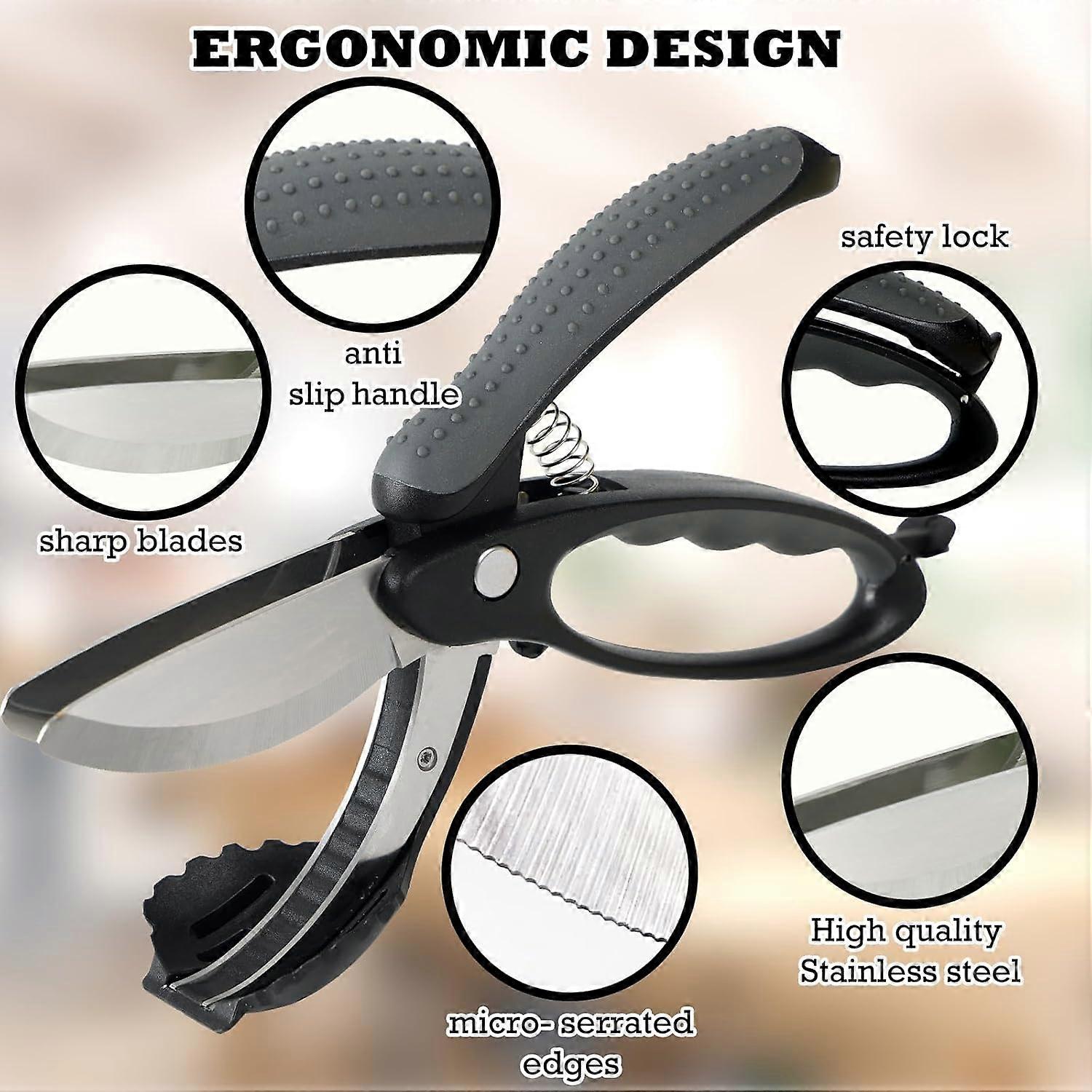 Salad Scissors, Salad Chopper with Double Blades, Lettuce Chopper ...