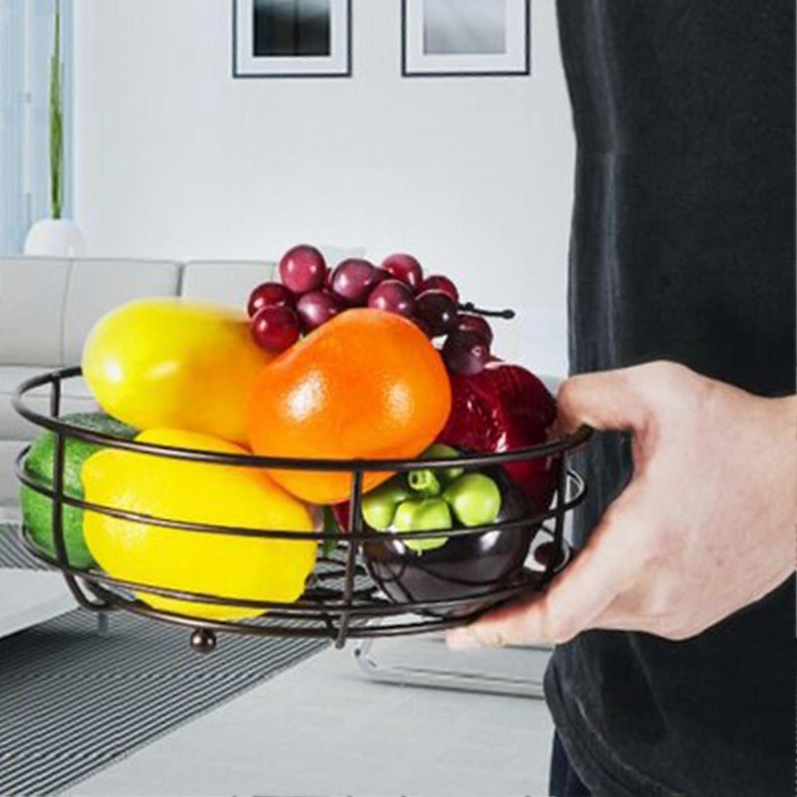 Household Double Layer Metal Fruit Stand Detachable Home Storage Fruit ...