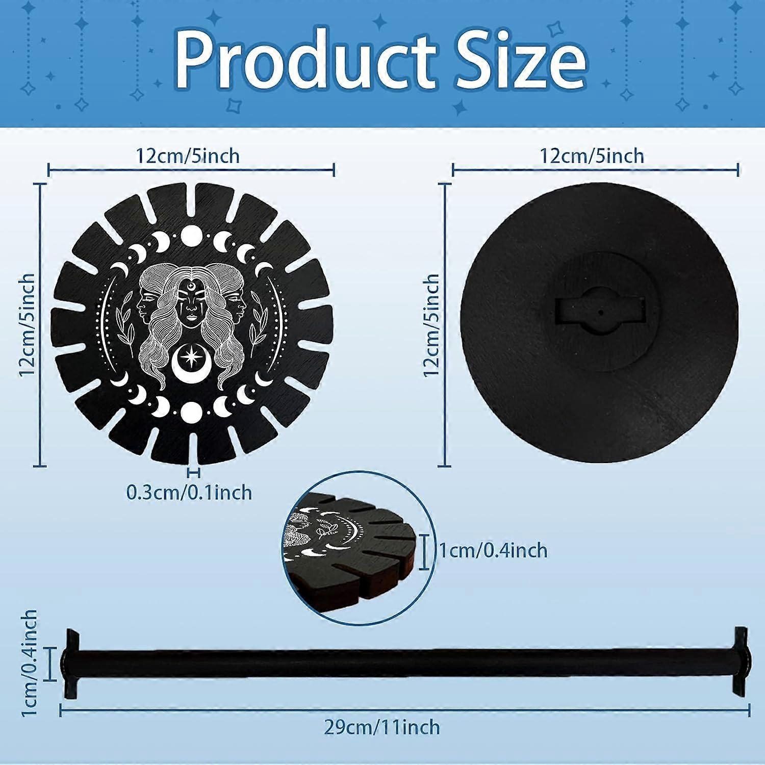 Goddess Pendulum Stand Crystal Display Shelf Black Wooden Divination ...