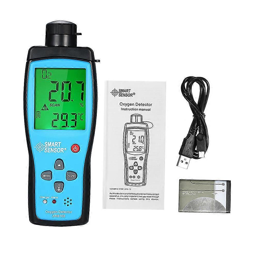 SMART SENSOR Oxygen Meter Digital Portable Automotive O2 Gas Tester ...