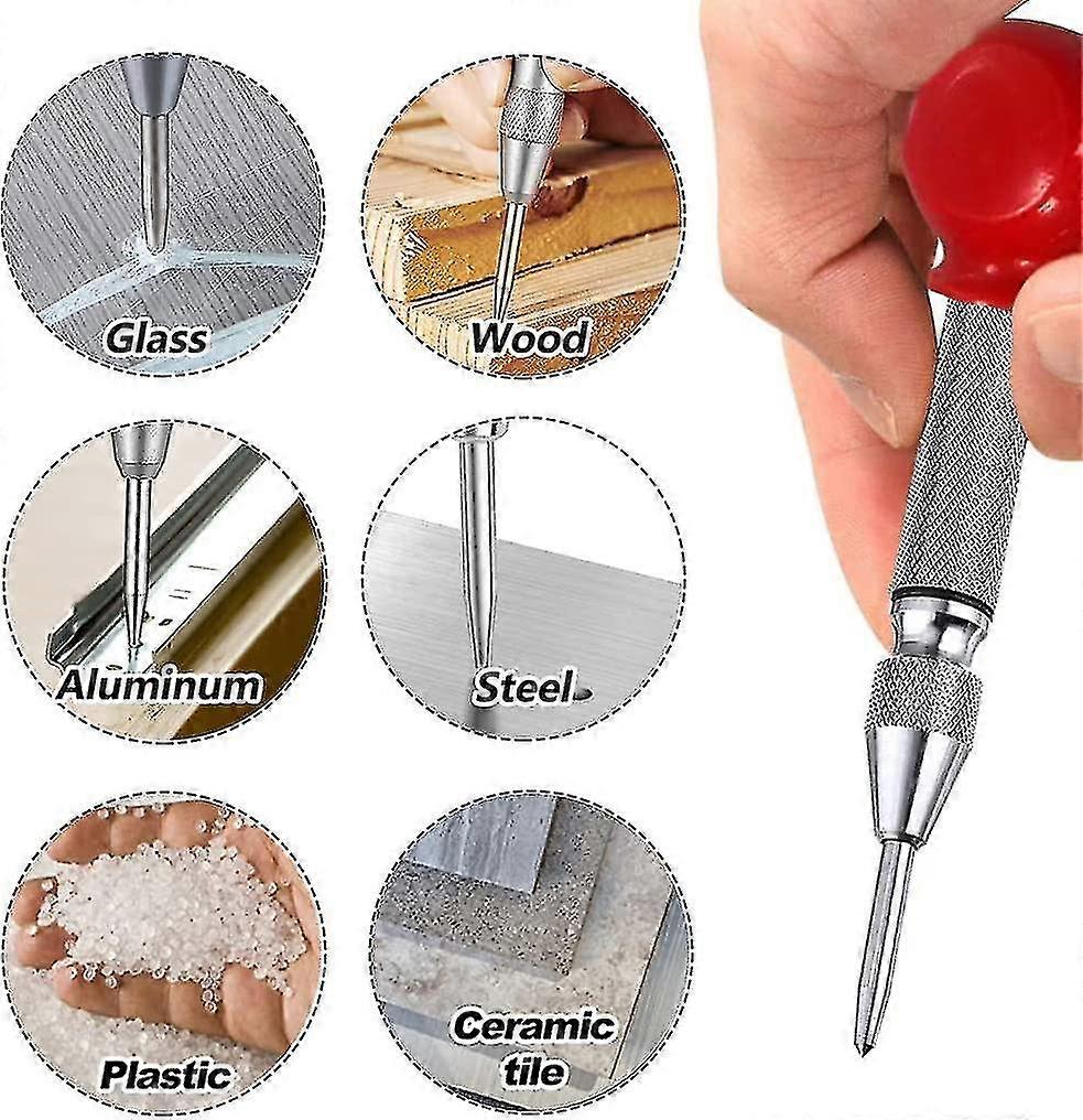 Automatic Center Punch Adjustable Spring Loaded Center Hole Punch Tool ...