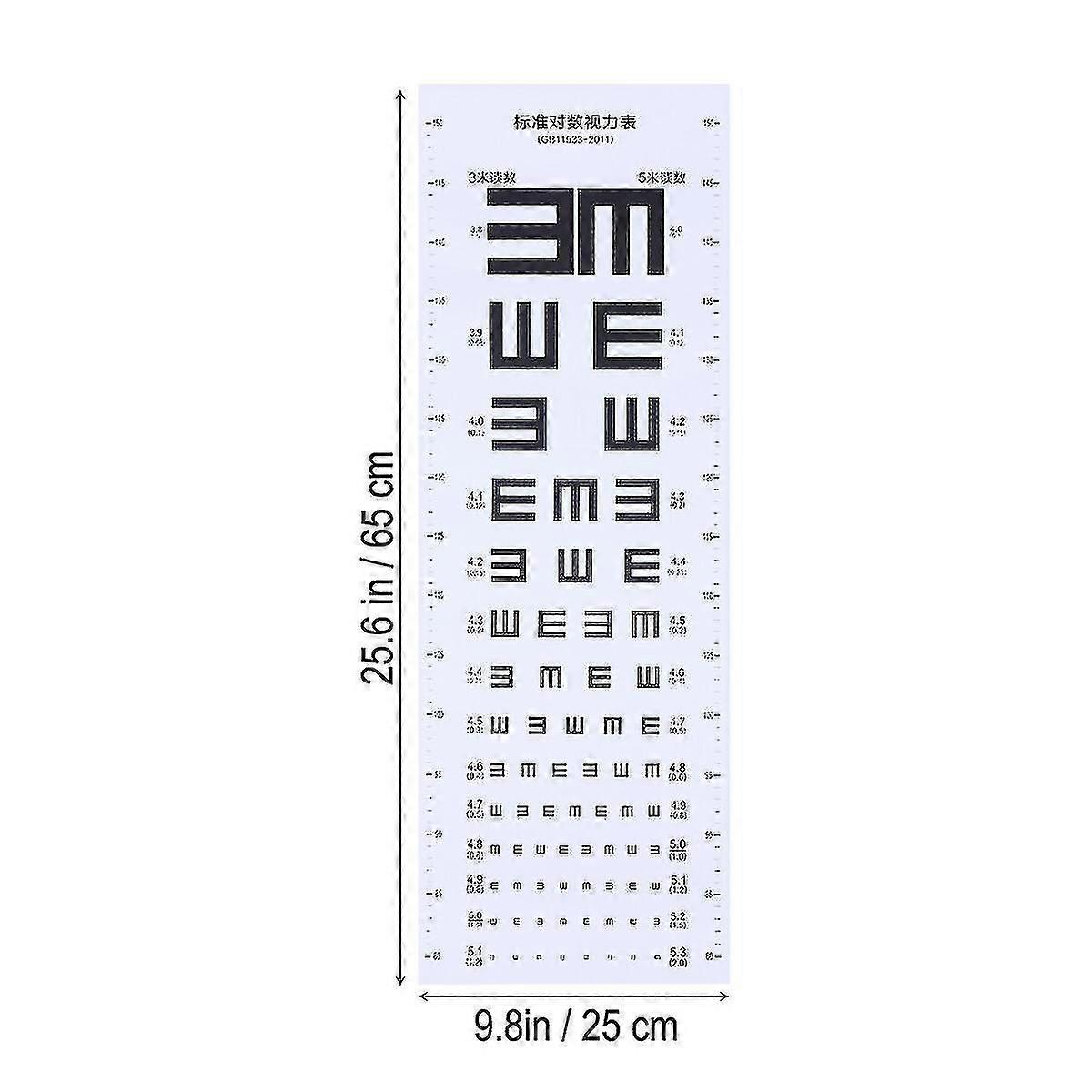 Thick Plastic Eye Chart Visual Testing Chart For Home School Eye Charts ...