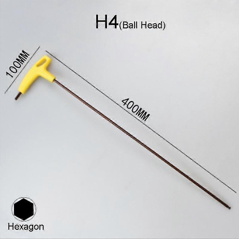 Extra Long Arm T-handle Hex Key Wrench 400mm Flat/ball Head Hex Socket ...