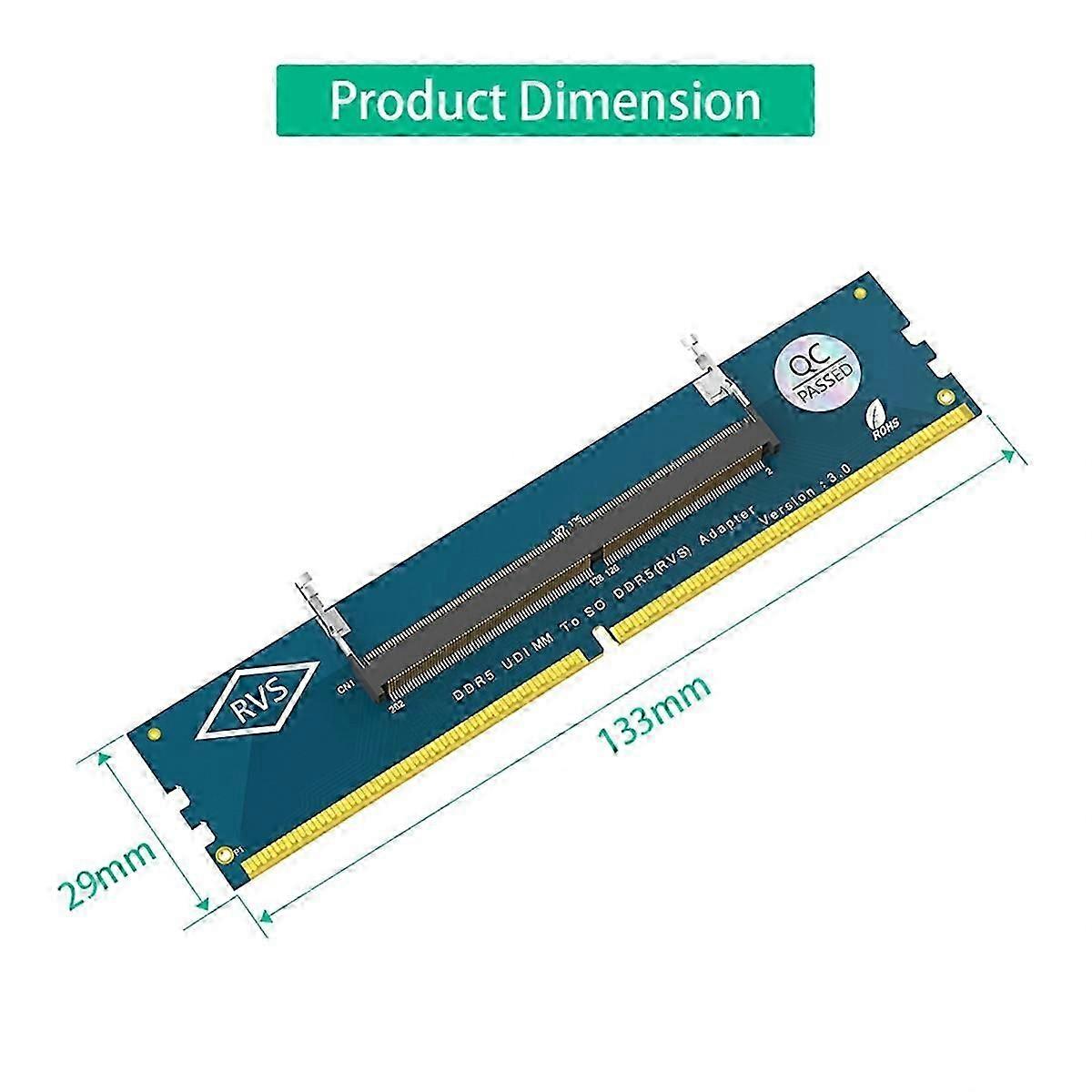 Laptop DDR5 RAM to SO DDR5 U-DIMM Desktop Adapter Card, Memory Tester ...